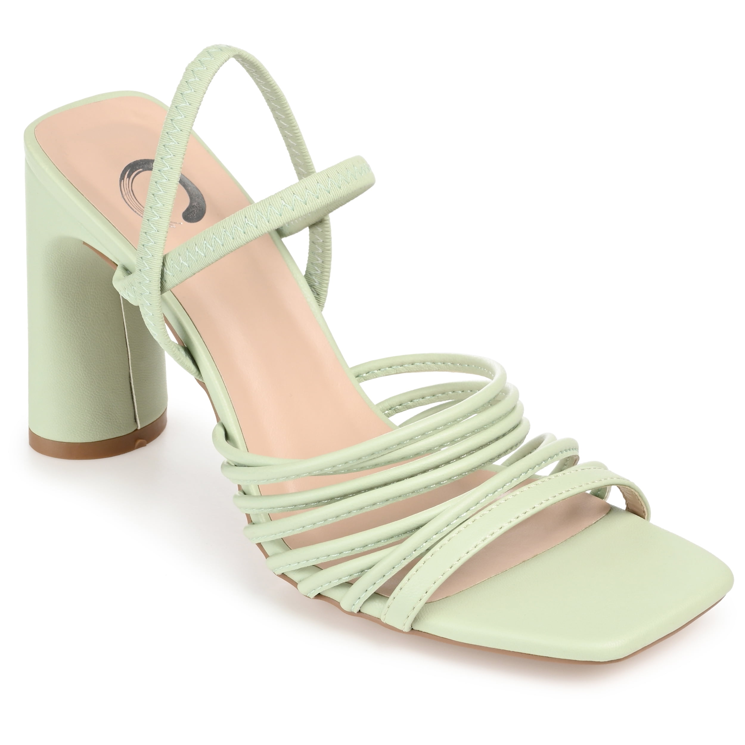 Journee Womens Hera Open Square Toe High Block Heel Sandals - Walmart.com