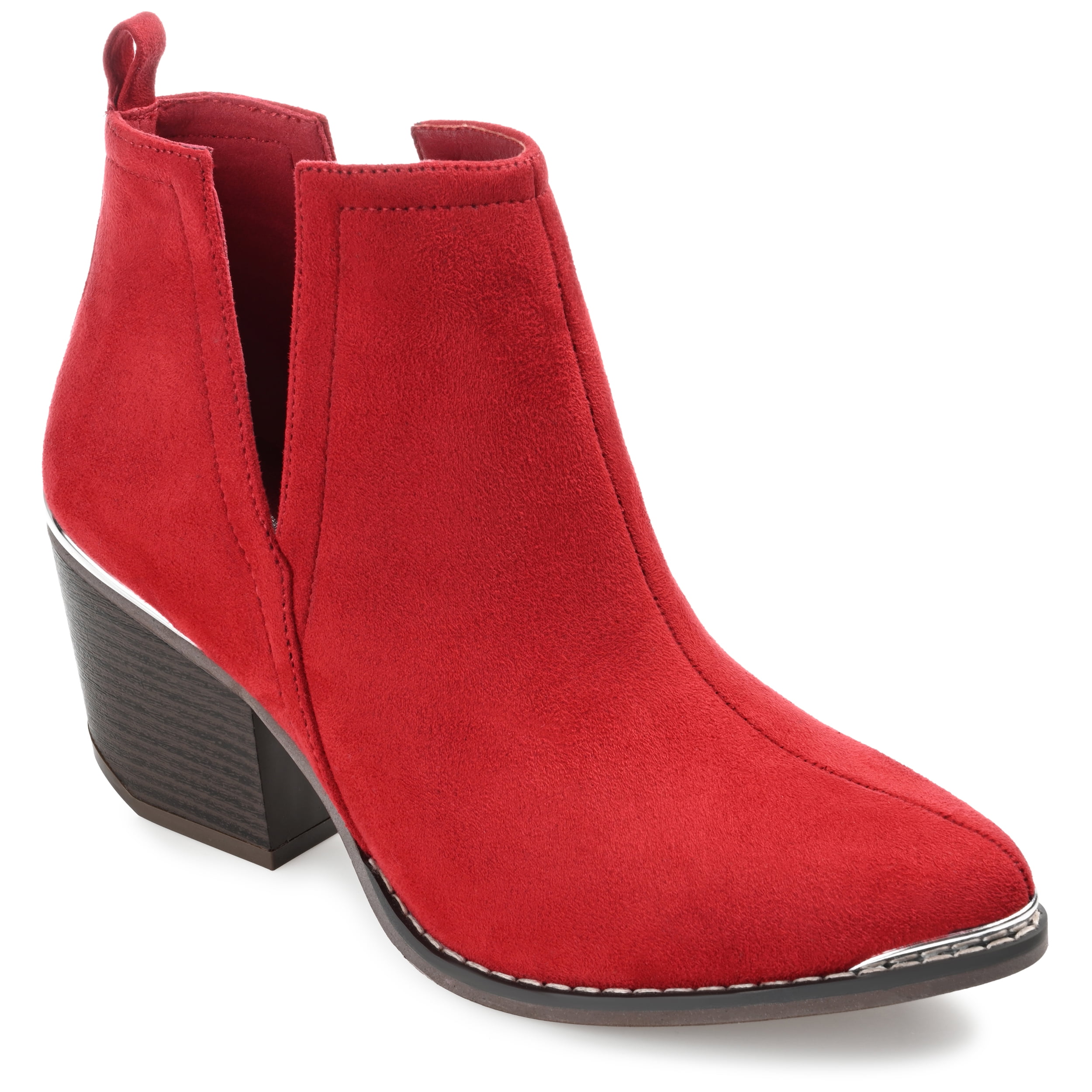 Journee Womens Issla Wide Width Pull On Stacked Heel Booties - Walmart.com