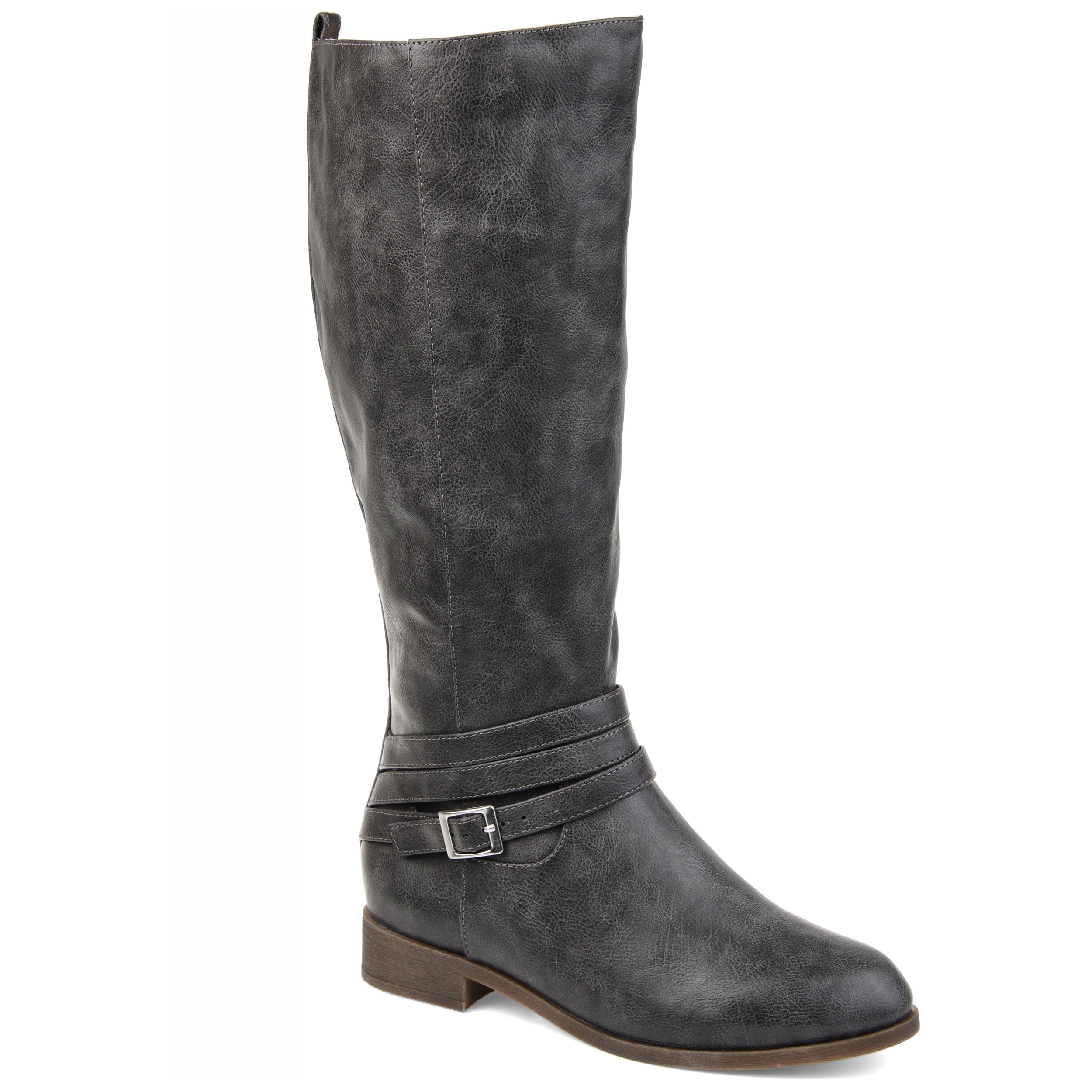 Journee Womens Ivie Extra Wide Calf Stacked Heel Riding Boots - Walmart.com