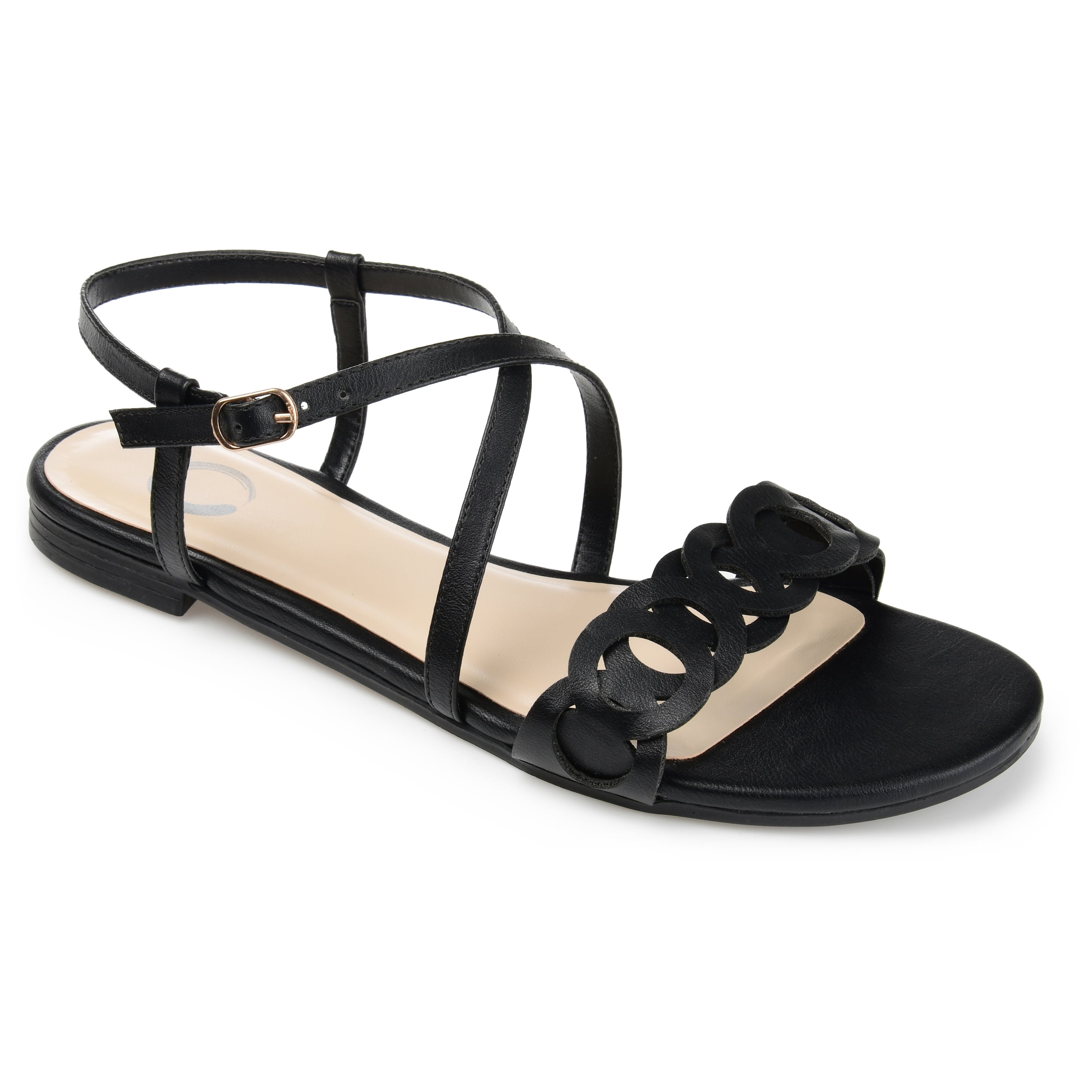 Journee Womens Jalia Multi Strap Flat Sandals - Walmart.com