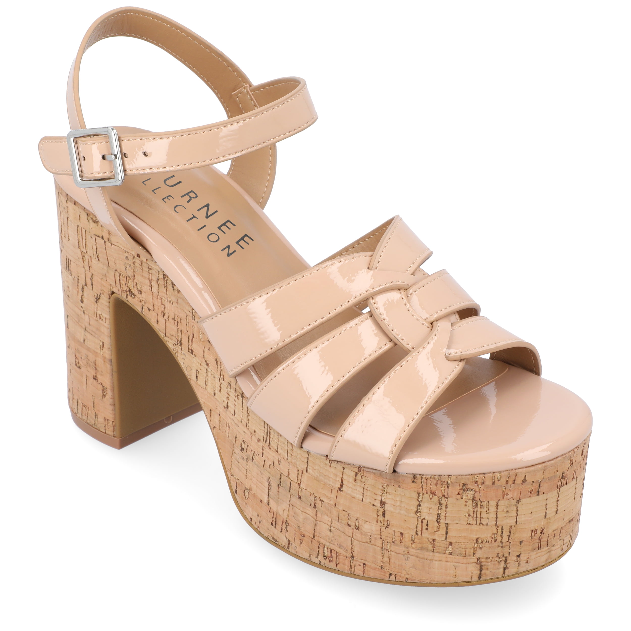 Journee Womens Jania Buckle Platform Sandals - Walmart.com