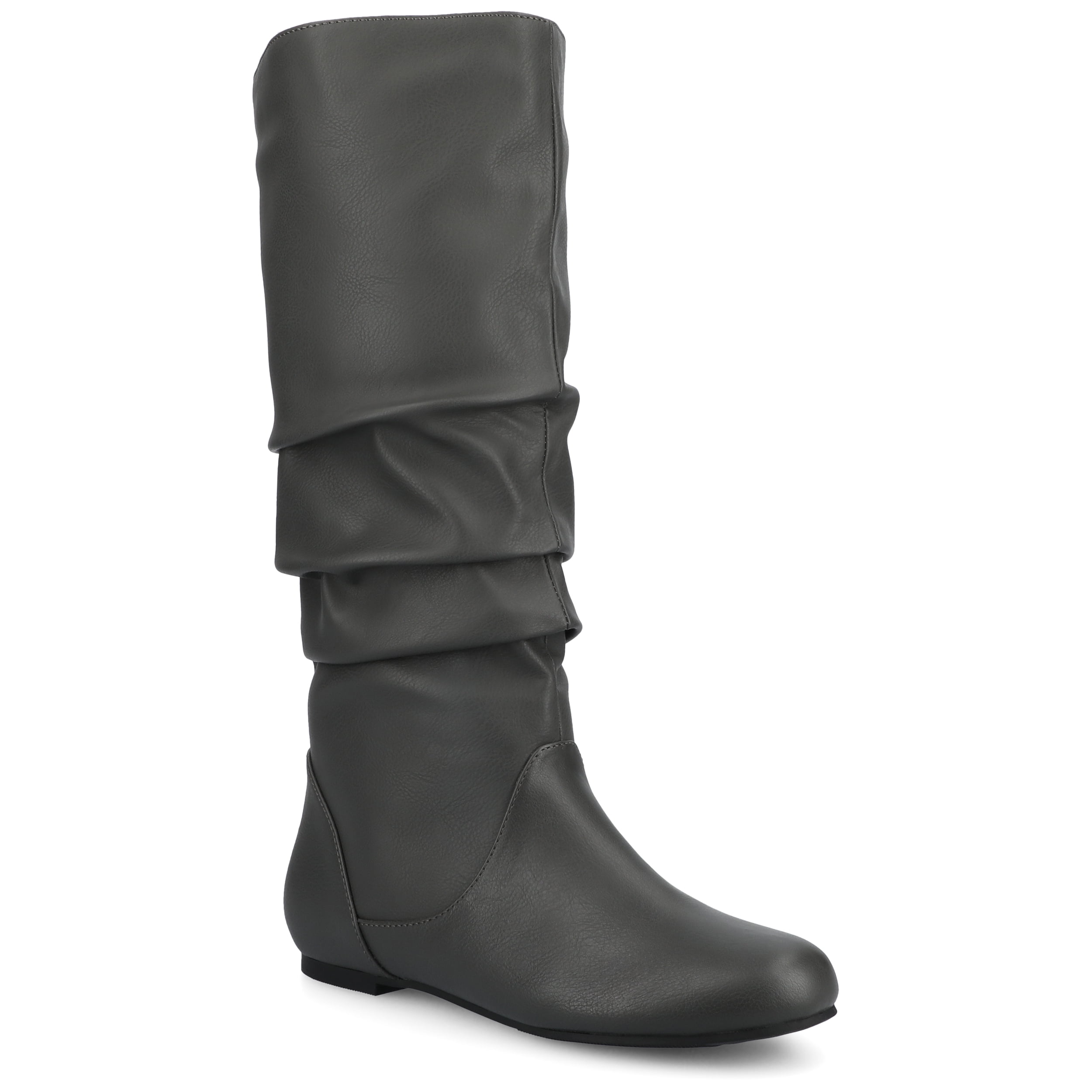 Women's Journee Collection Jayne Grey Faux Leather 6 M - Walmart.com