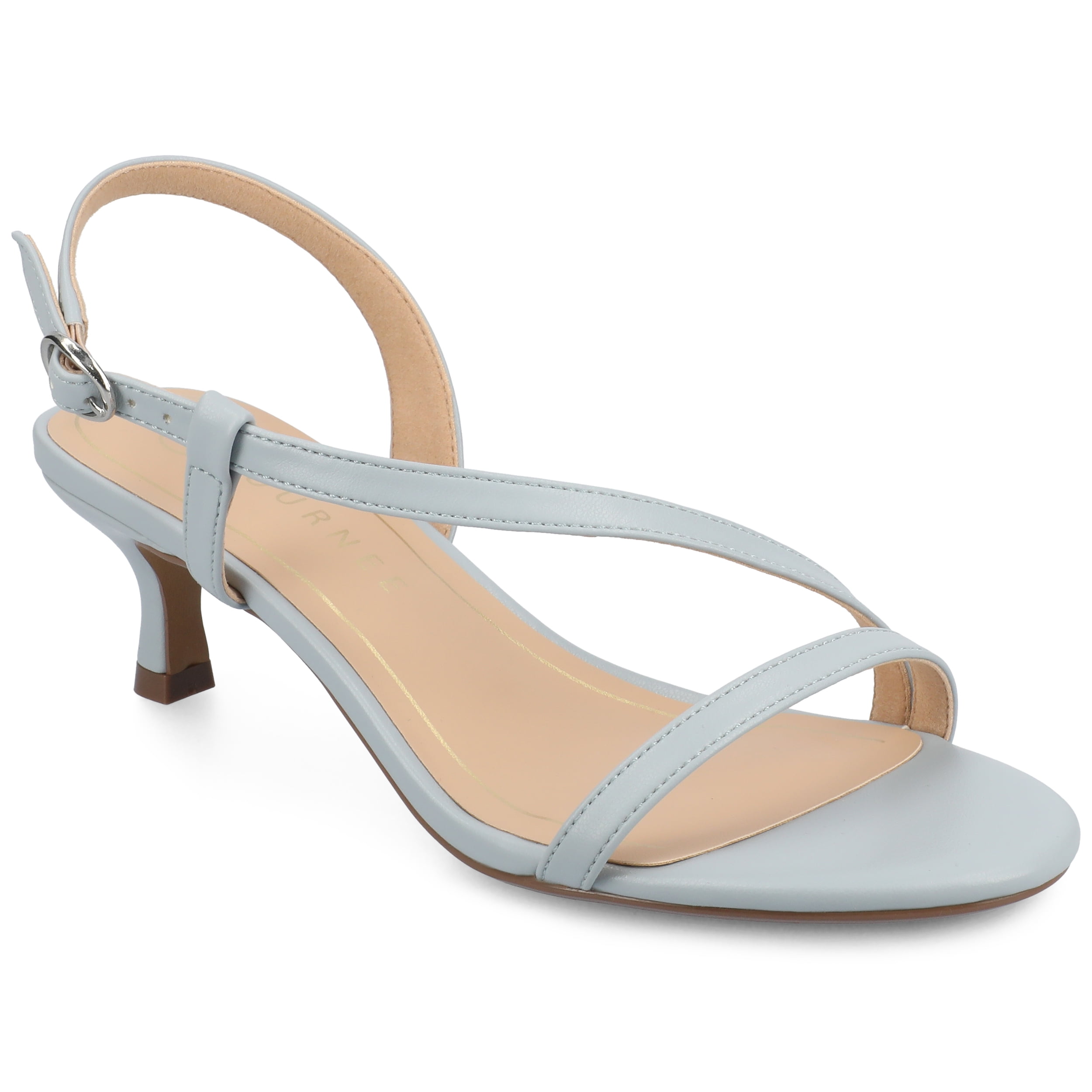 Journee Womens Jemry Crossover Strap Kitten Heel Dress Sandals - Walmart.com
