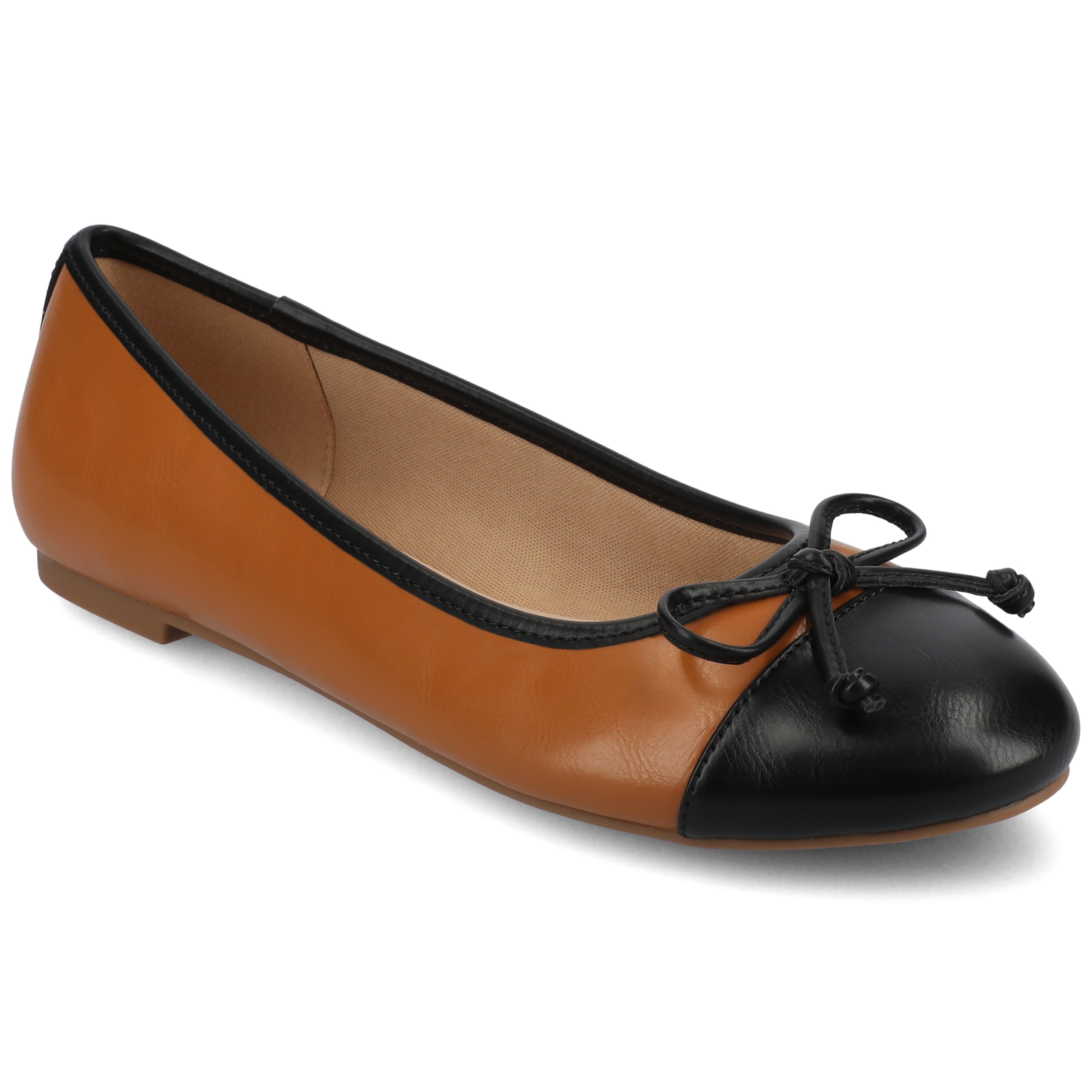 Journee Womens Kaiah Ballet Cap Toe Slip On Round Toe Dress Flats ...