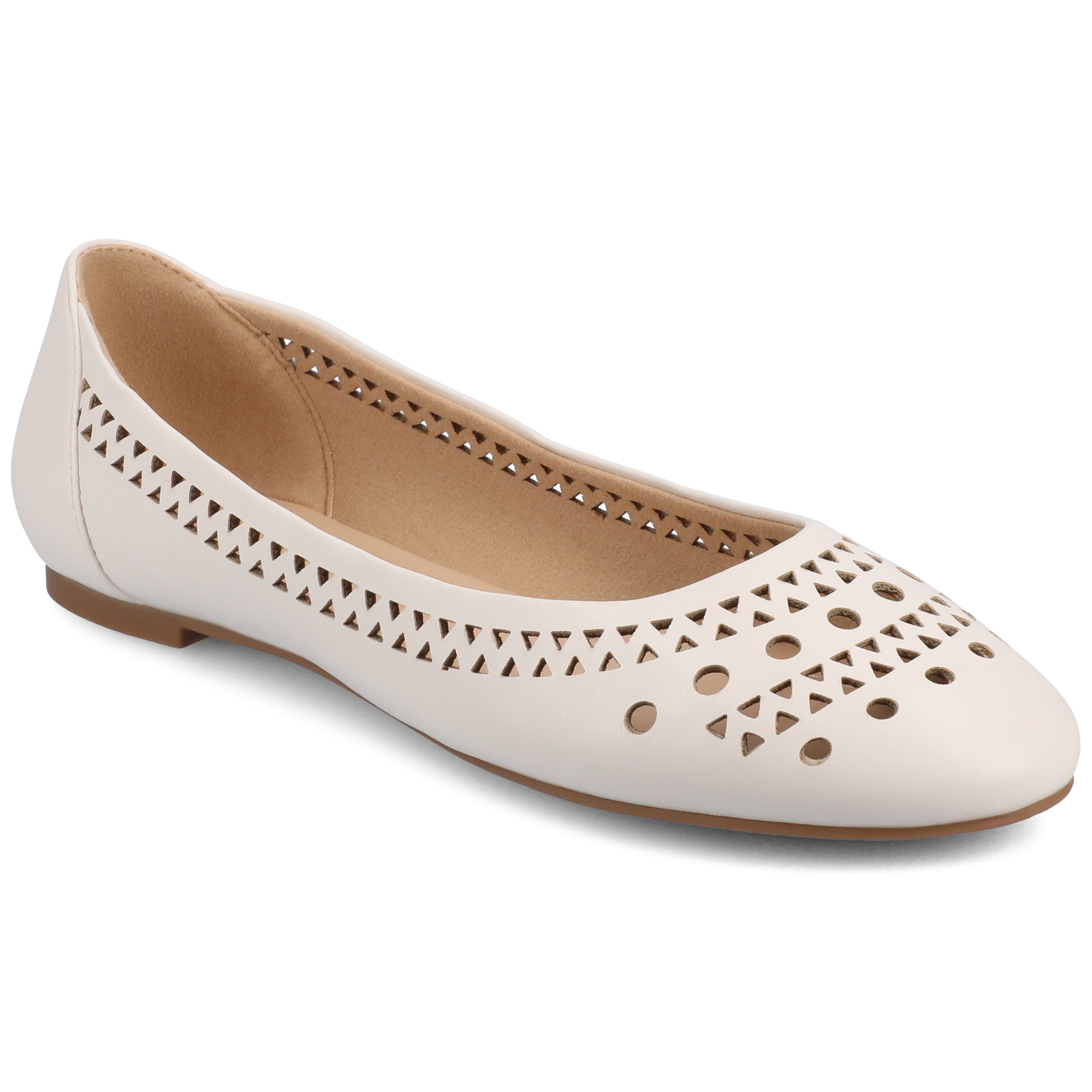 Journee Womens Kamrah Ballet Cut Out Round Toe Dress Flats - Walmart.com