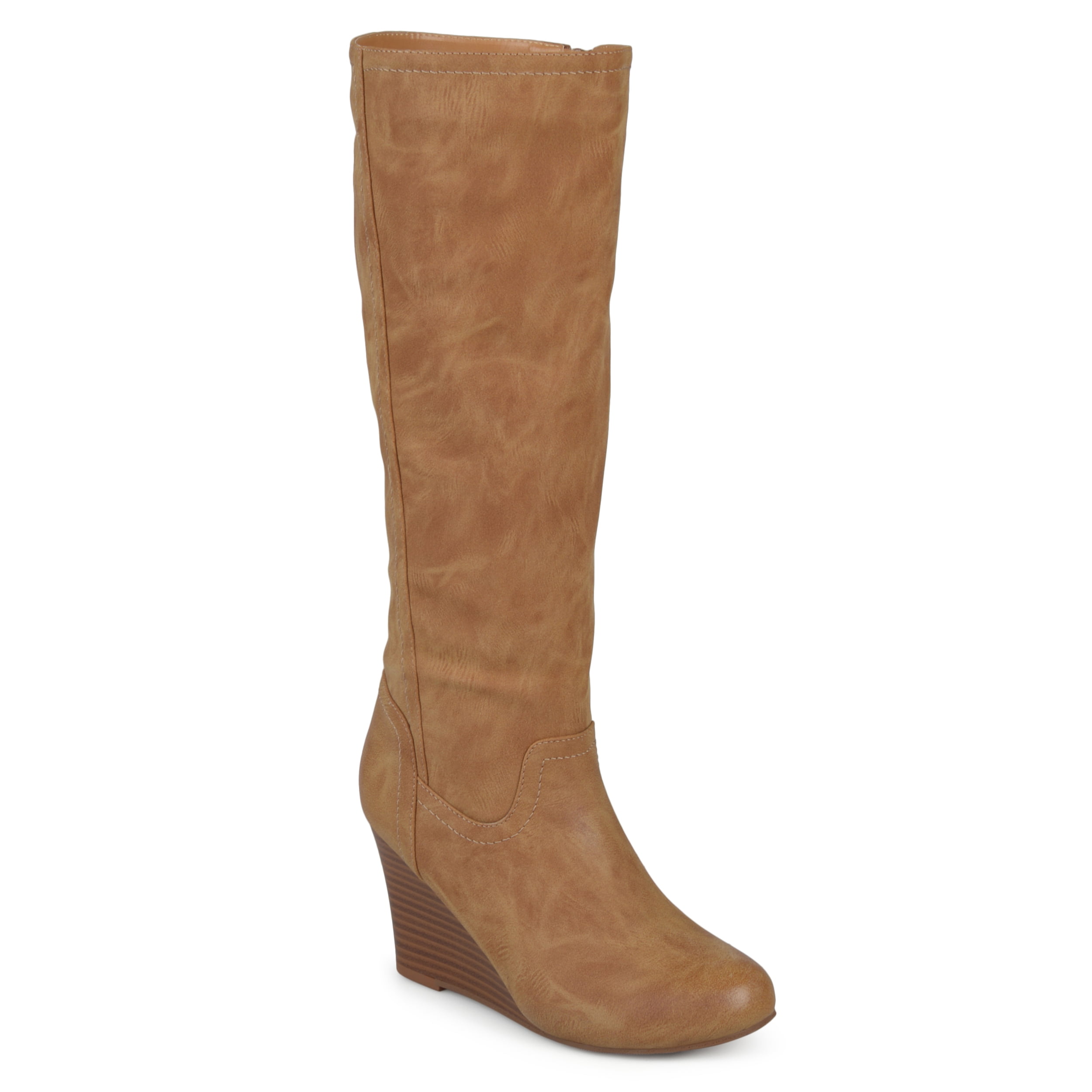 Journee Womens Langly Wide Calf Wedge Knee High Boots - Walmart.com
