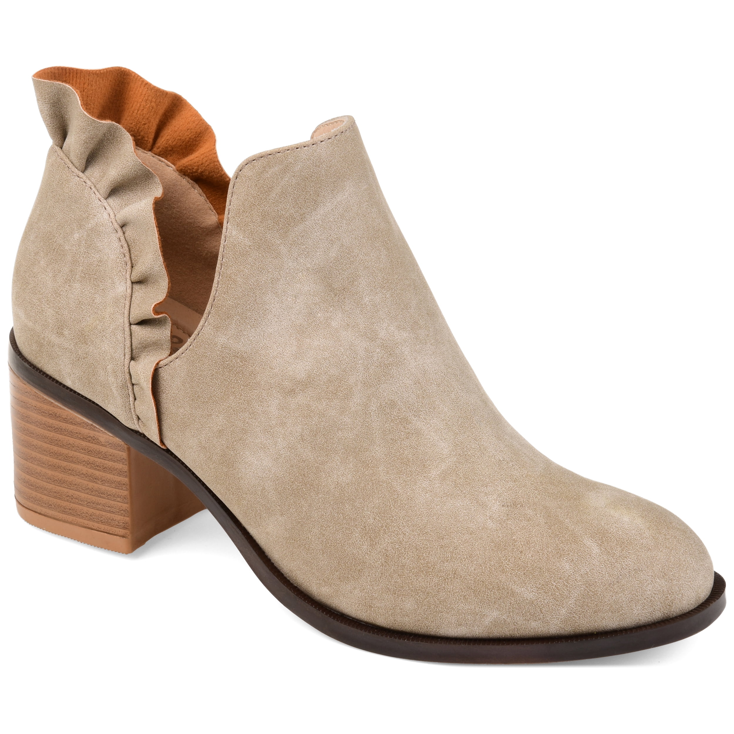 Journee Womens Lennie Slip On Stacked Heel Booties - Walmart.com