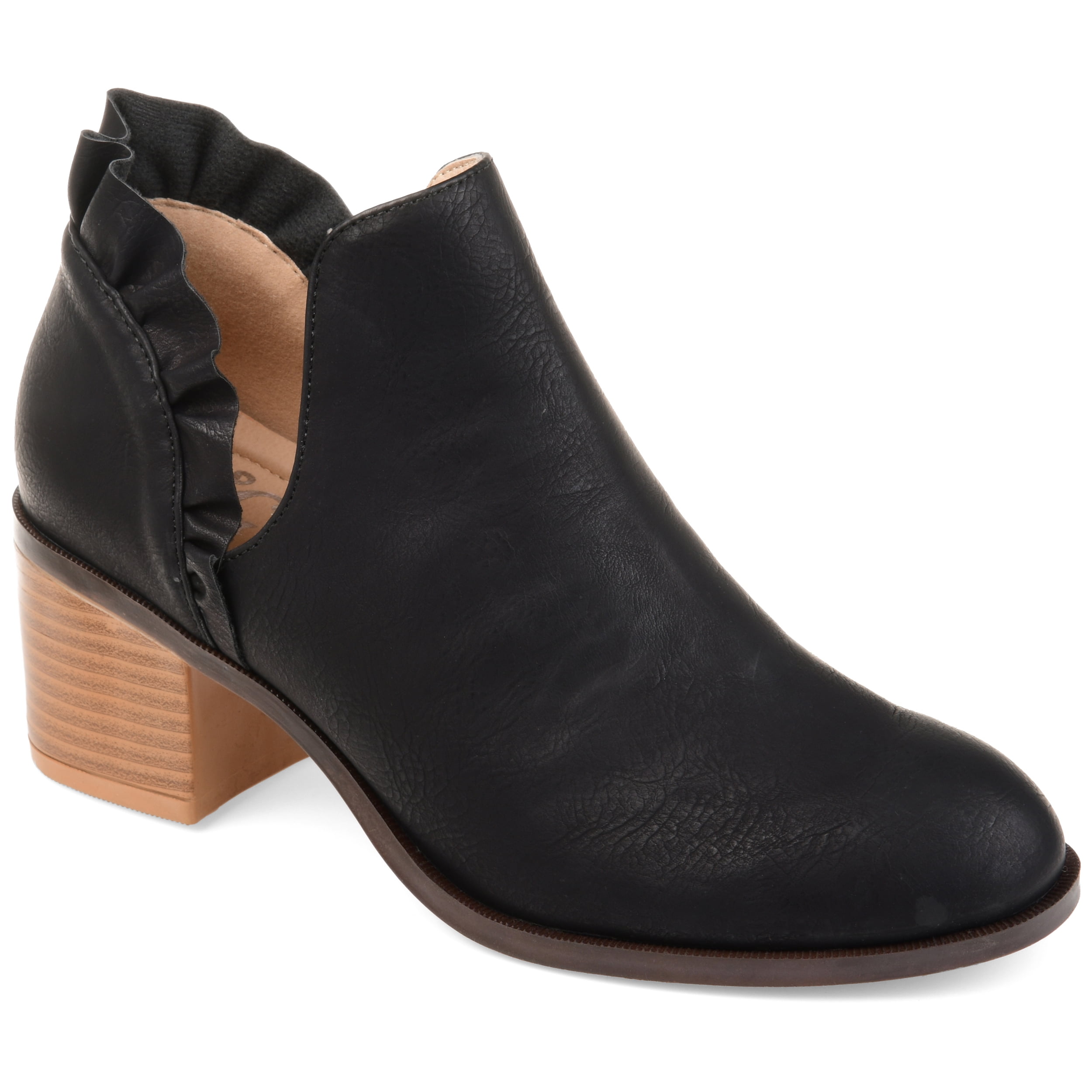 Journee Womens Lennie Slip On Stacked Heel Booties - Walmart.com
