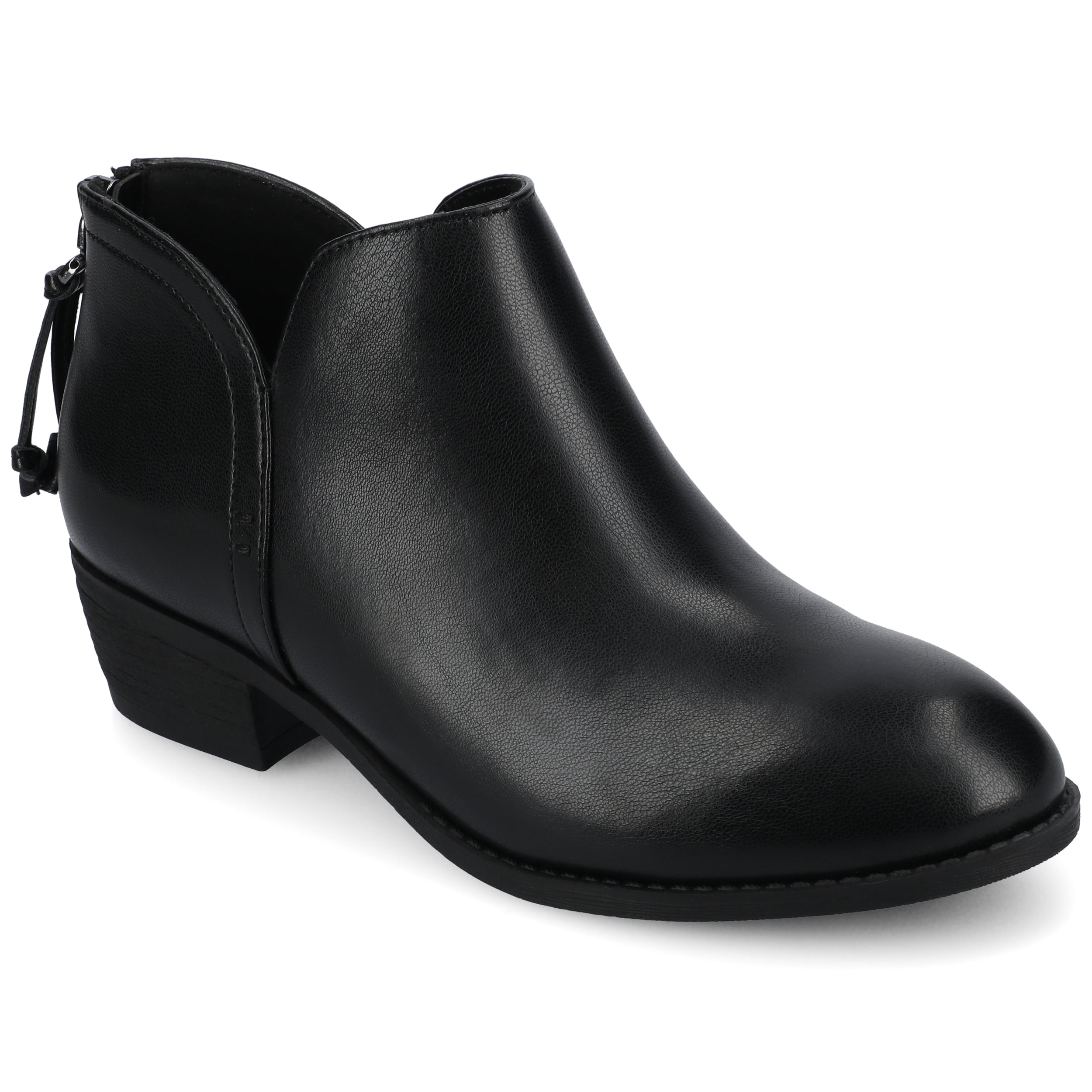Journee Womens Livvy Back Heel Zip Stacked Heel Booties, Widths ...