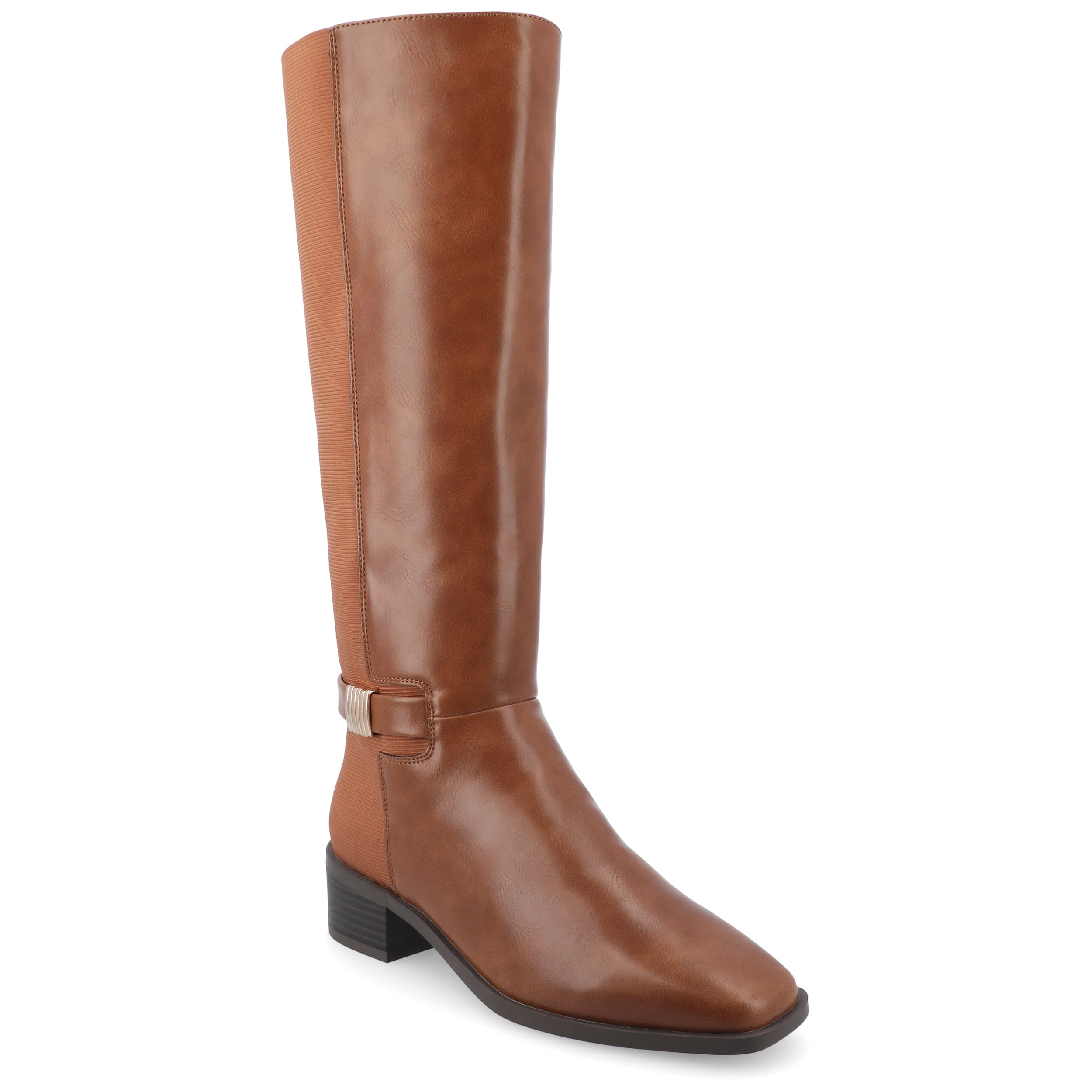 Journee Womens Londyn Stacked Block Heel Square Toe Boots - Walmart.com