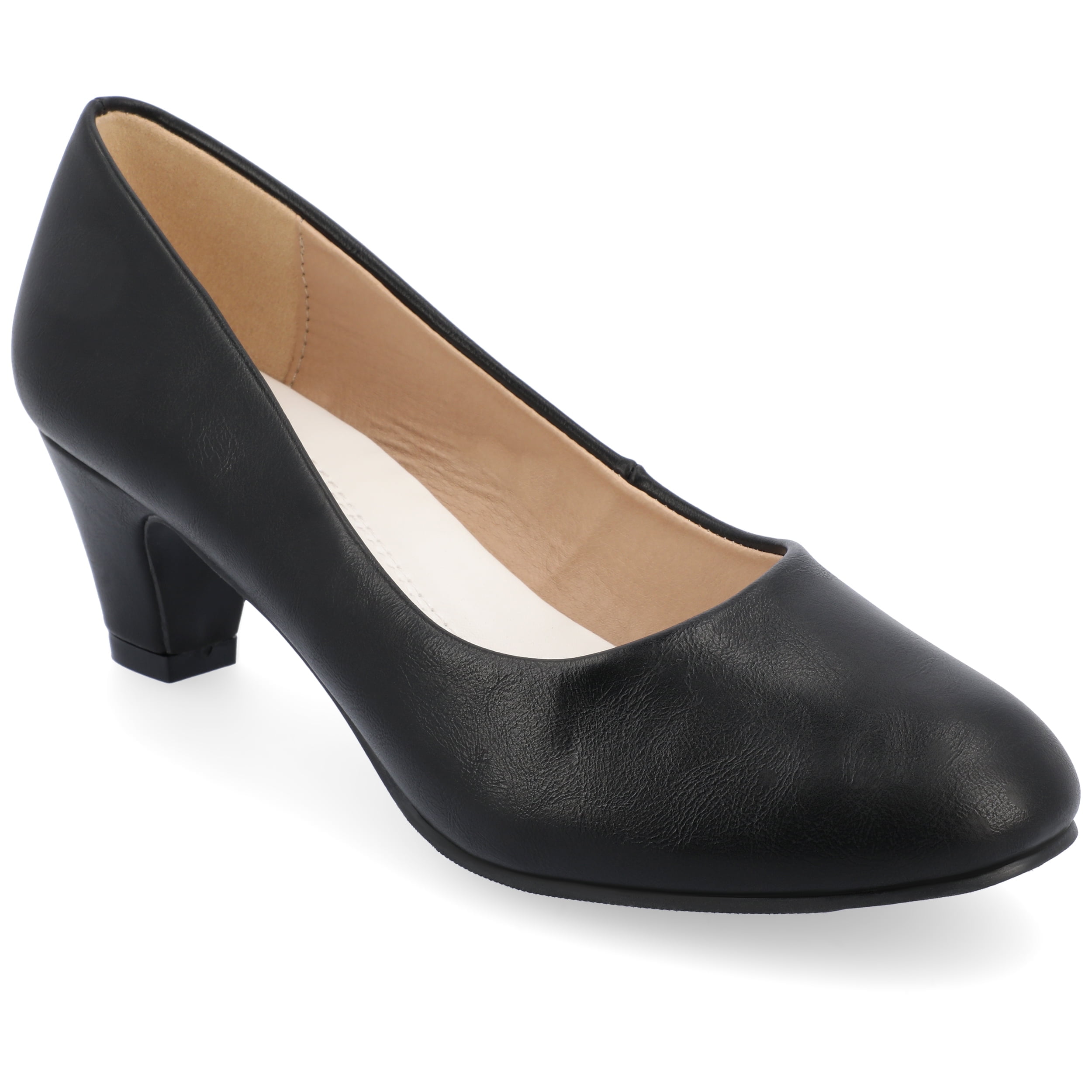Journee Womens Luu Comfort Insole Round Toe Low Block Heel Pumps ...