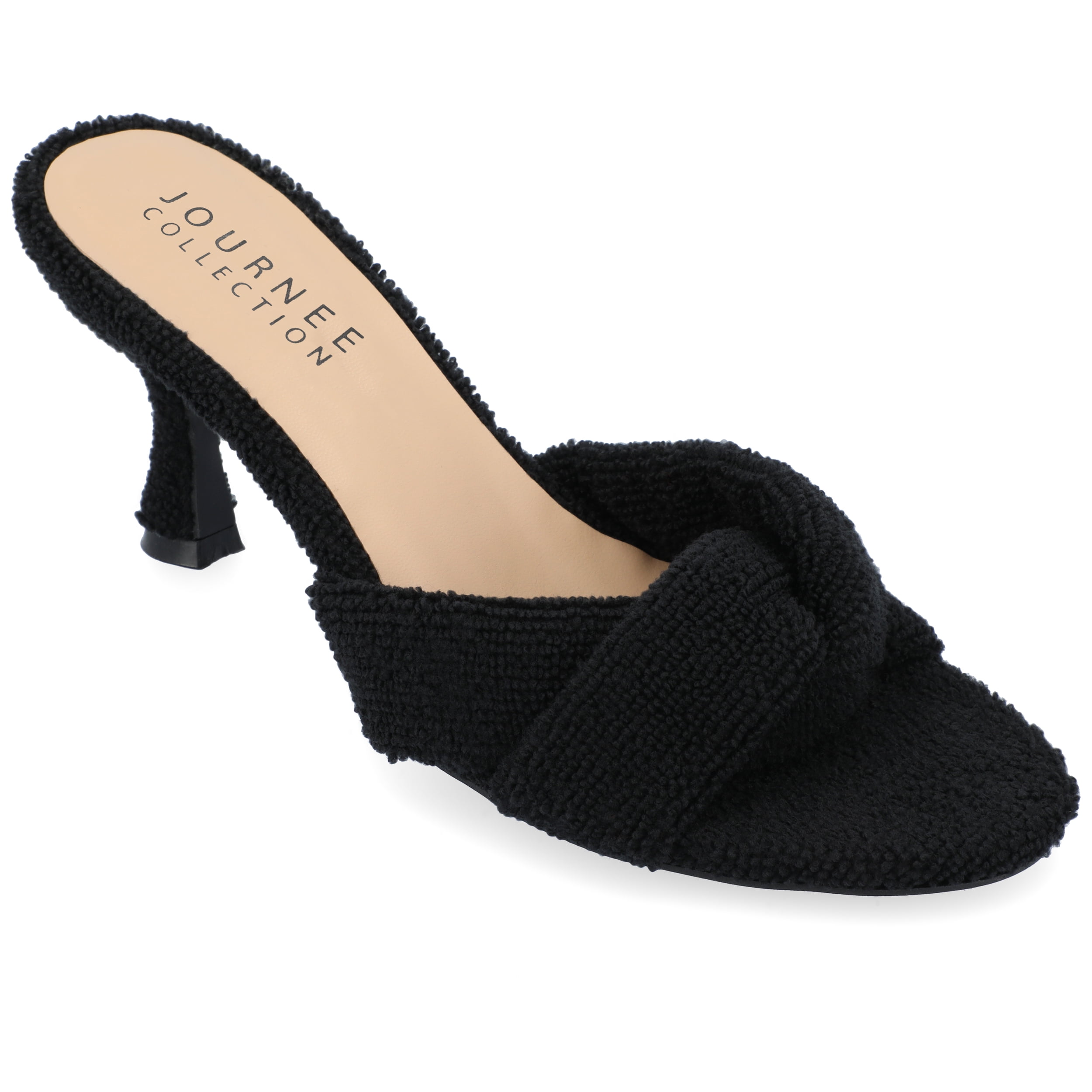 Journee Womens Mannon Soft Terry Cloth Slip On Open Toe Sandals ...