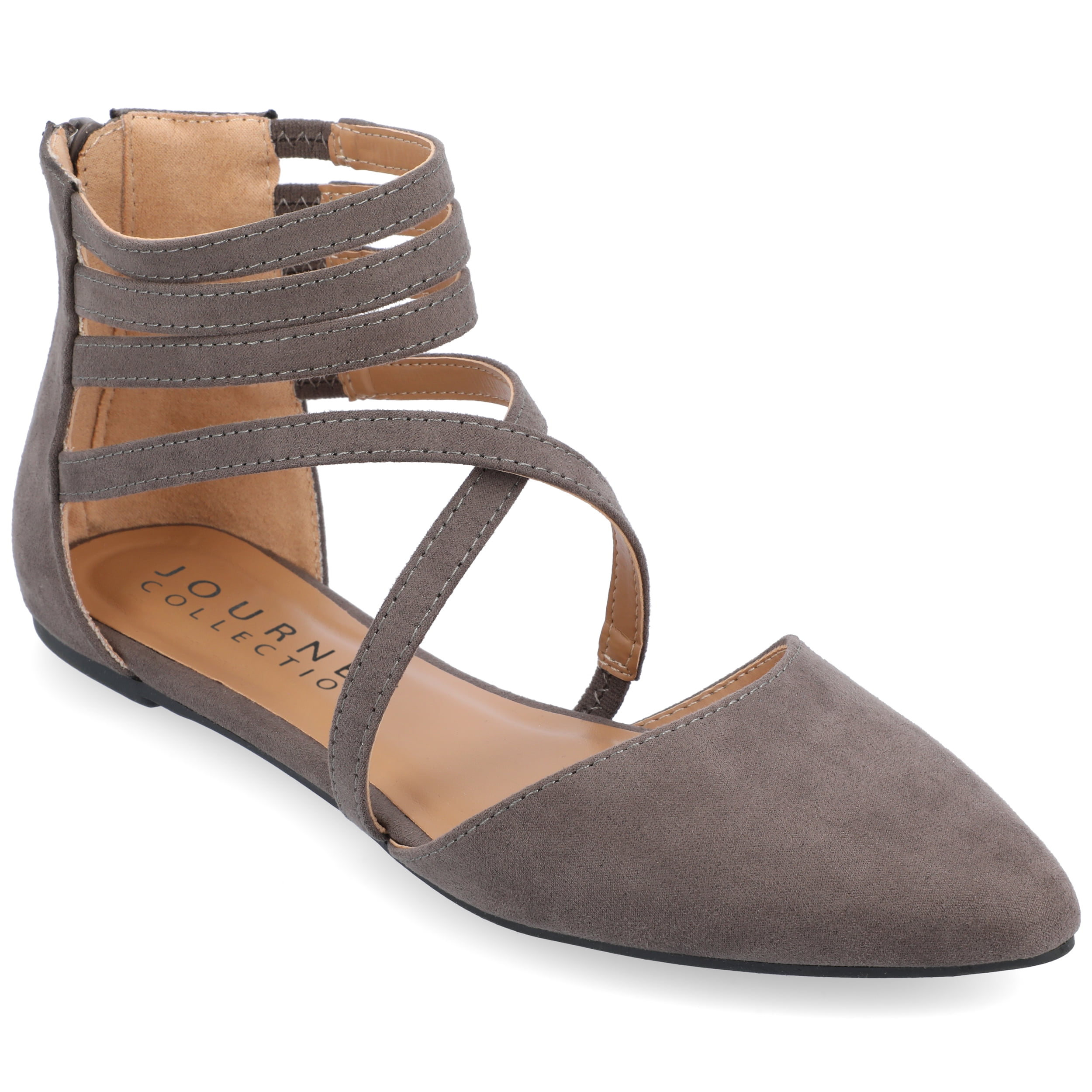 Journee Womens Marlee Tru Comfort Foam Back Heel Zip Pointed Toe Cage ...