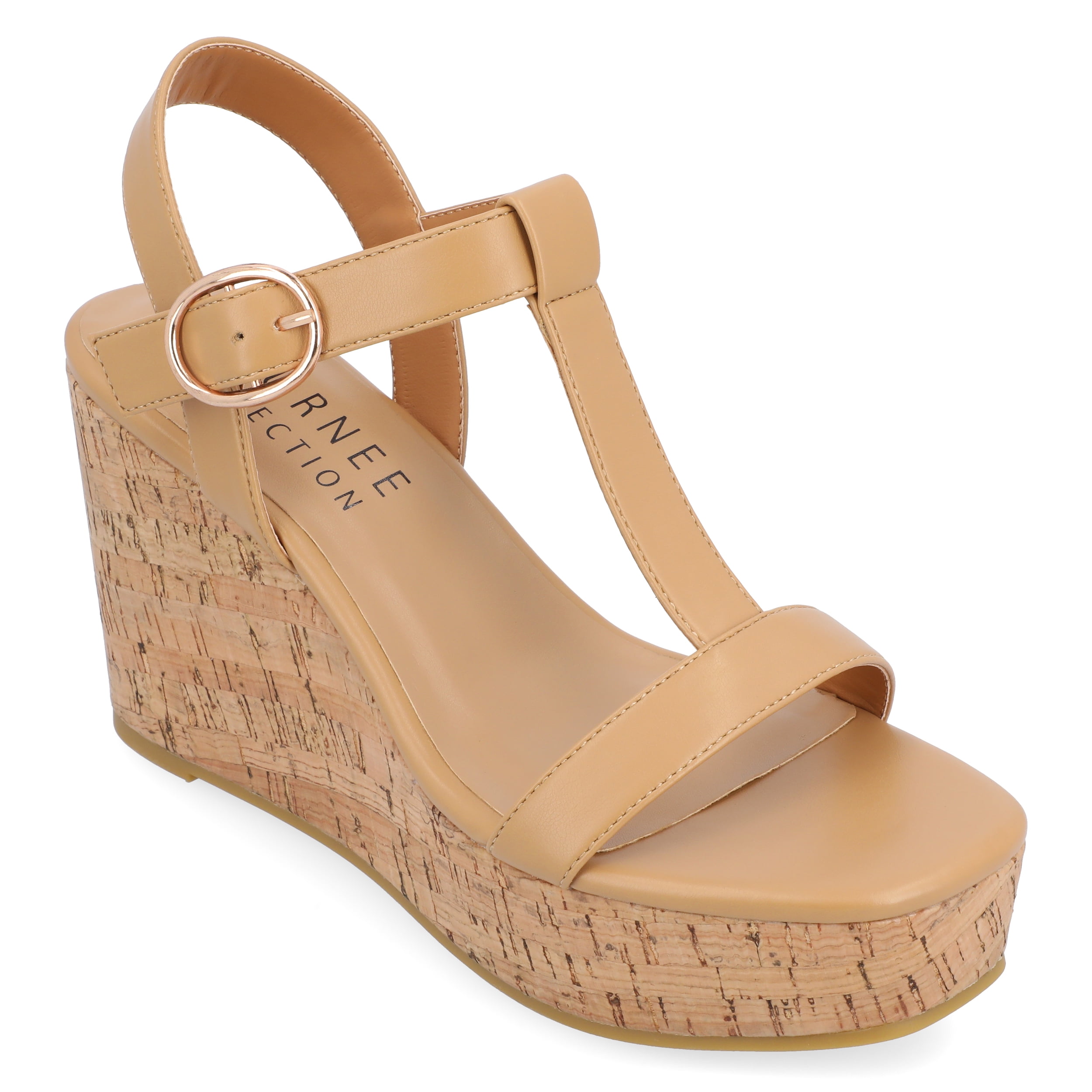 Journee Womens Matildaa Buckle Platform Wedge Sandals - Walmart.com
