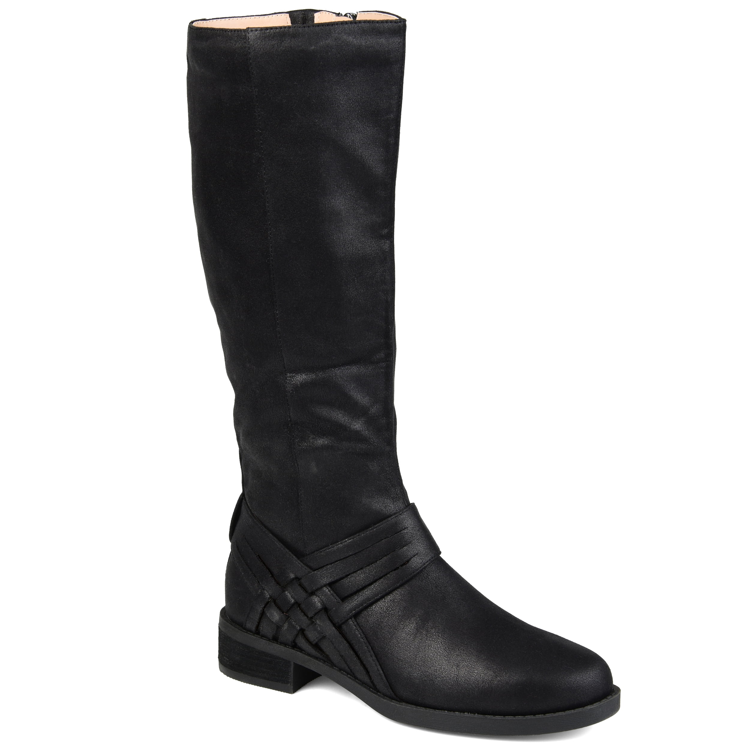 Journee Womens Meg Extra Wide Calf Stacked Heel Riding Boots - Walmart.com