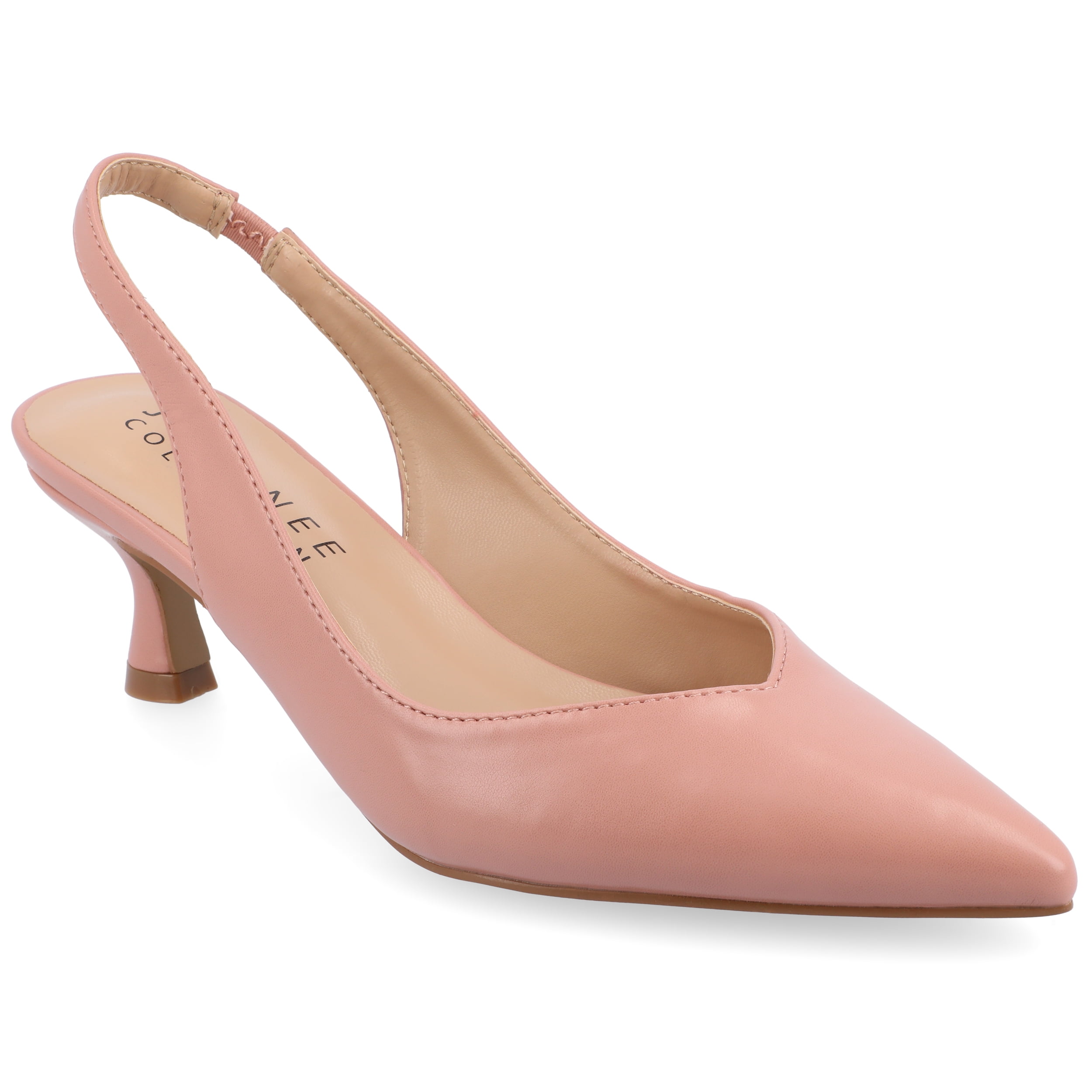 Journee Womens Mikoa Kitten Heel Sling Back Pointed Toe Pumps, Widths ...