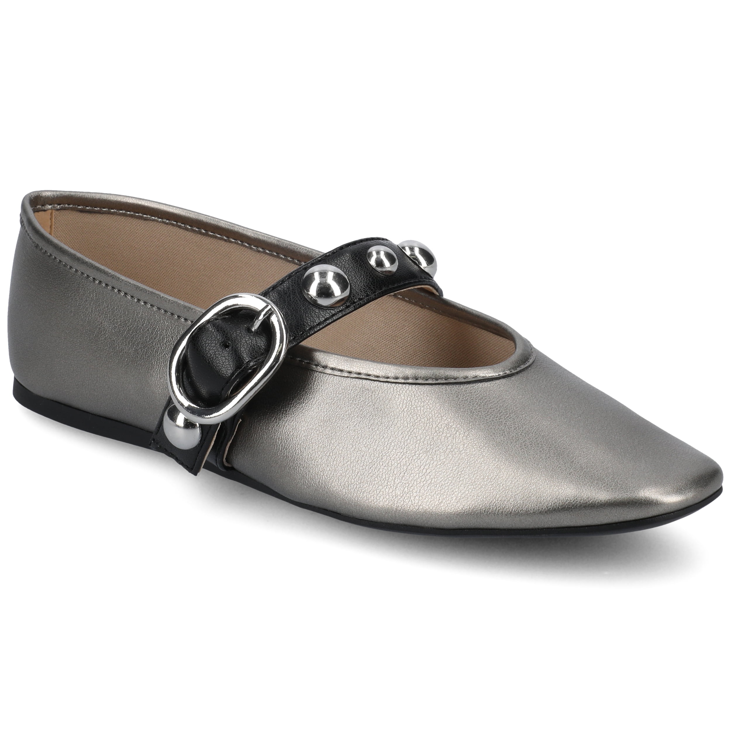 Journee Womens Naveah Studded Pointed Toe Casual Comfort Ballet Flats - Walmart.com