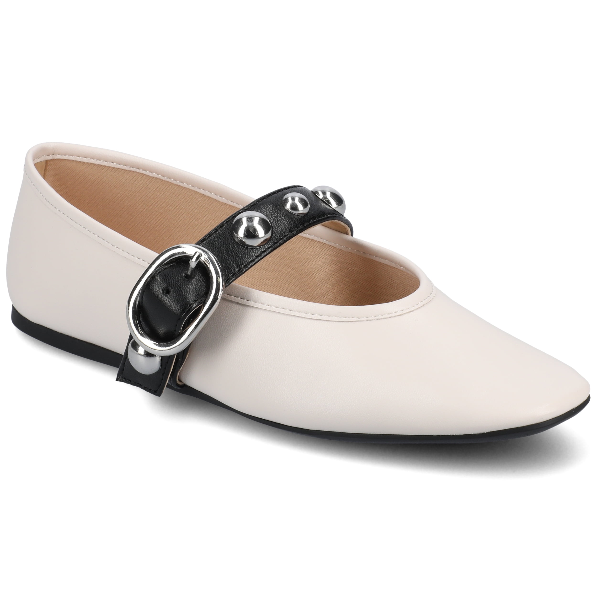 Journee Womens Naveah Studded Pointed Toe Casual Comfort Ballet Flats ...
