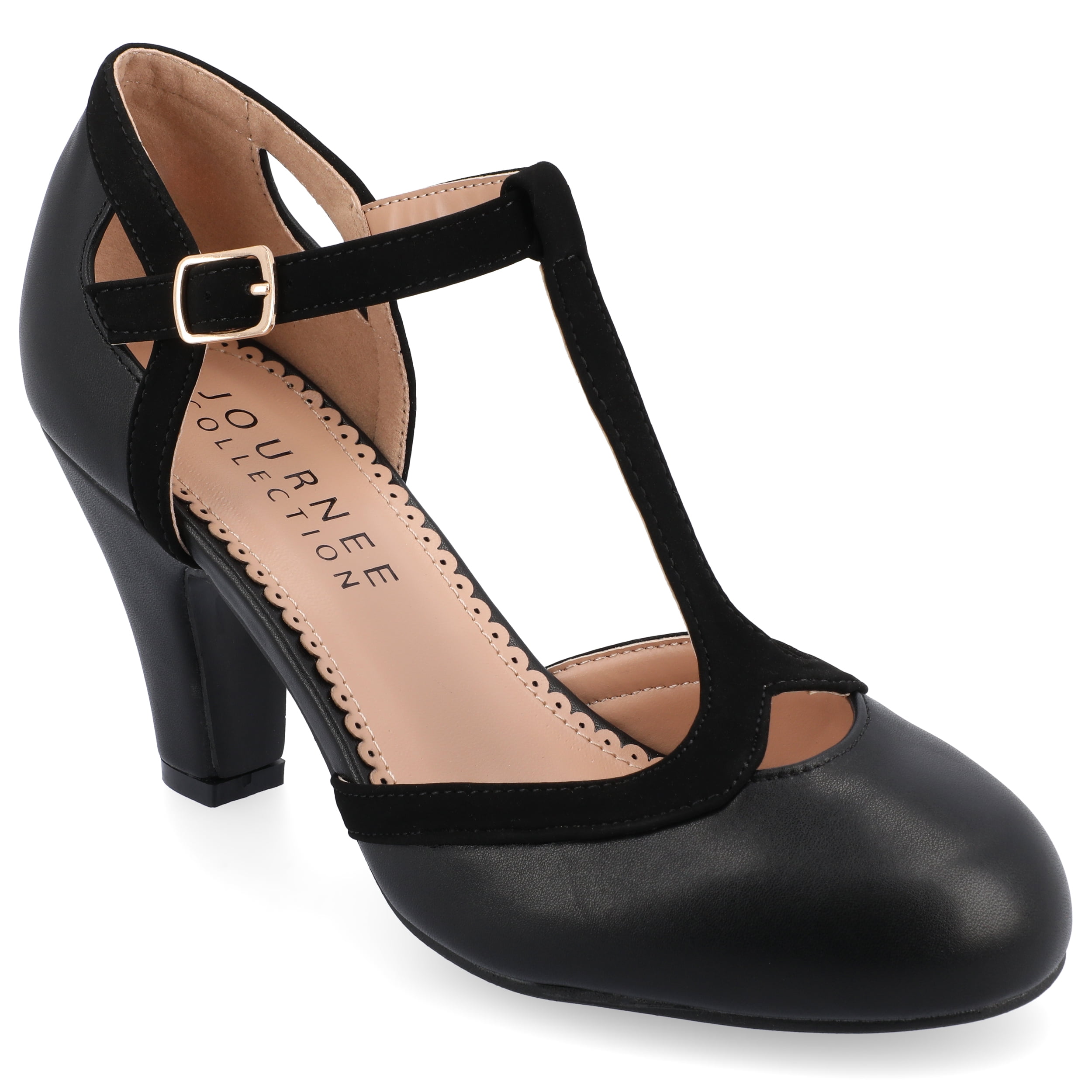 Journee Womens Olina Narrow Width Round Toe High Block Heel Pumps ...