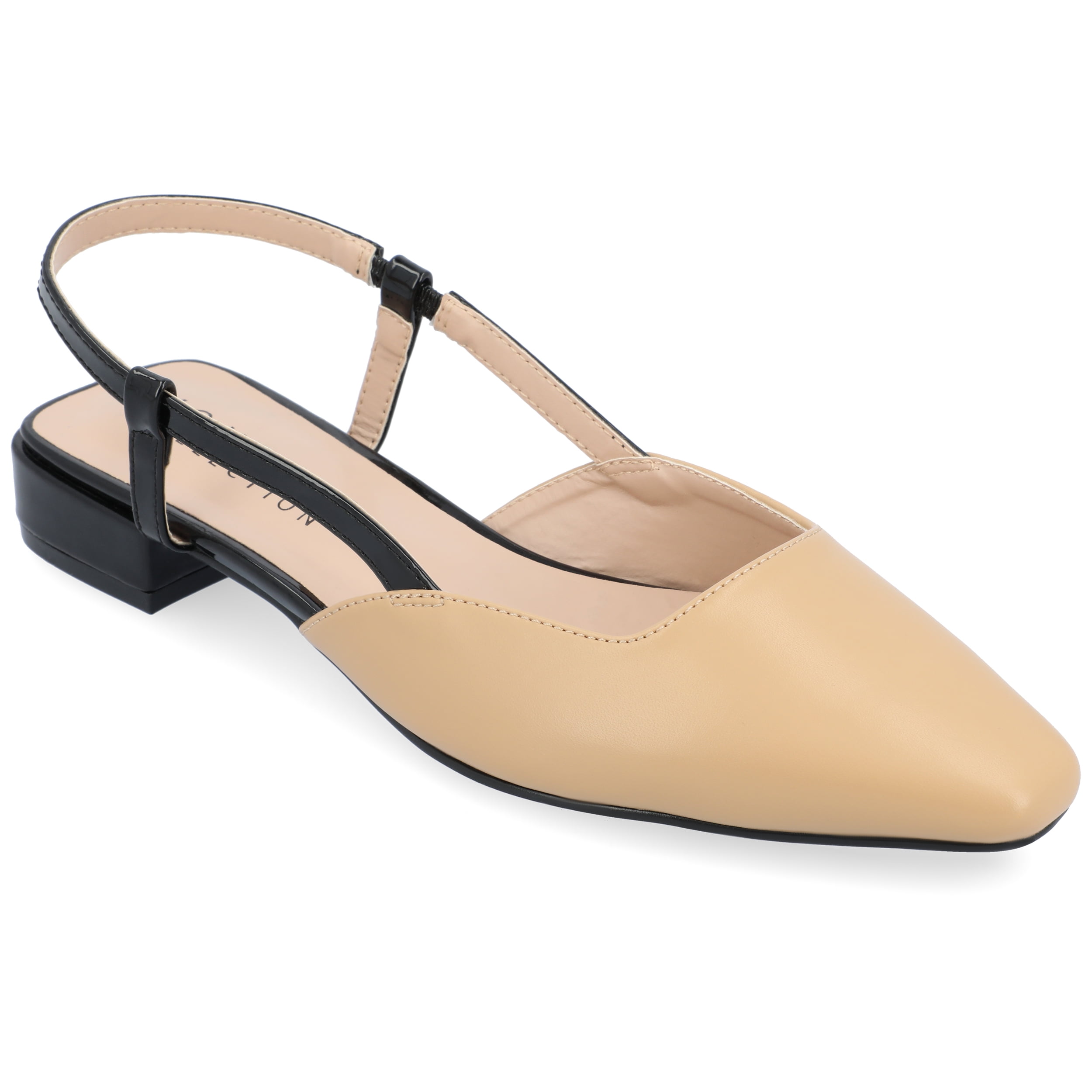 Journee Womens Paislee Sling Back Block Heel Square Toe Flats - Walmart.com