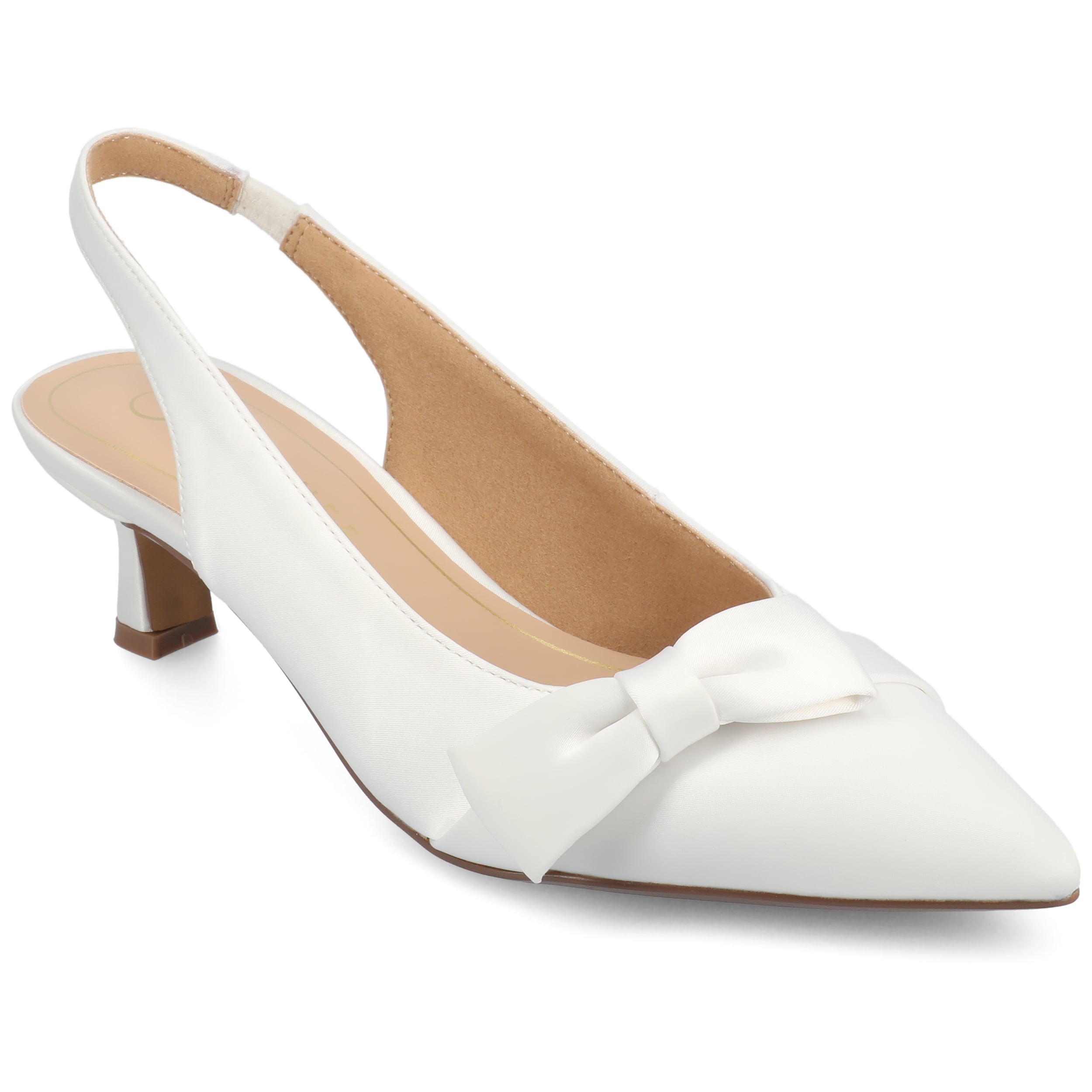 Journee Womens Paloma Sling Back Pointed Toe Kitten Heel Pumps ...