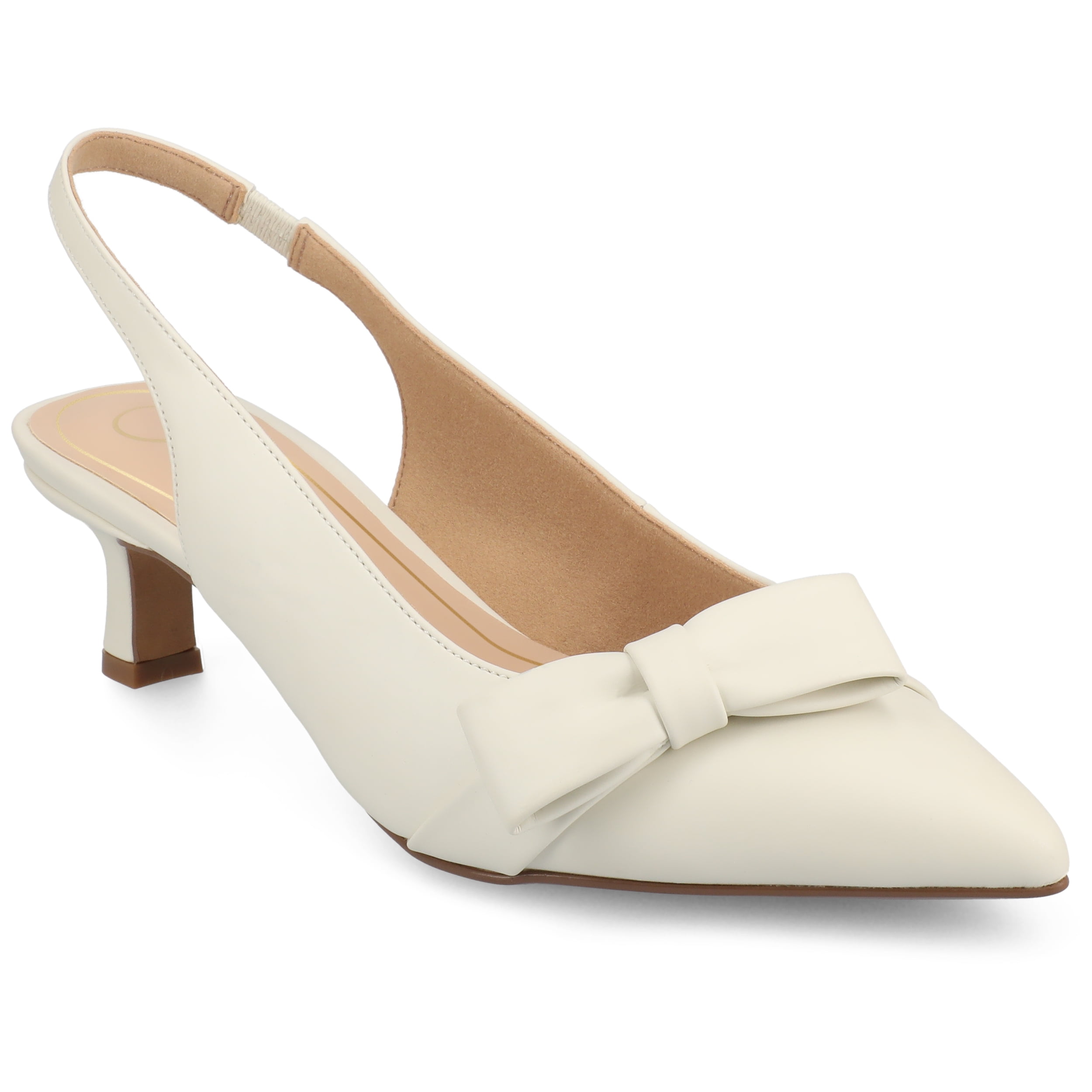 Journee Womens Paloma Sling Back Pointed Toe Kitten Heel Pumps ...