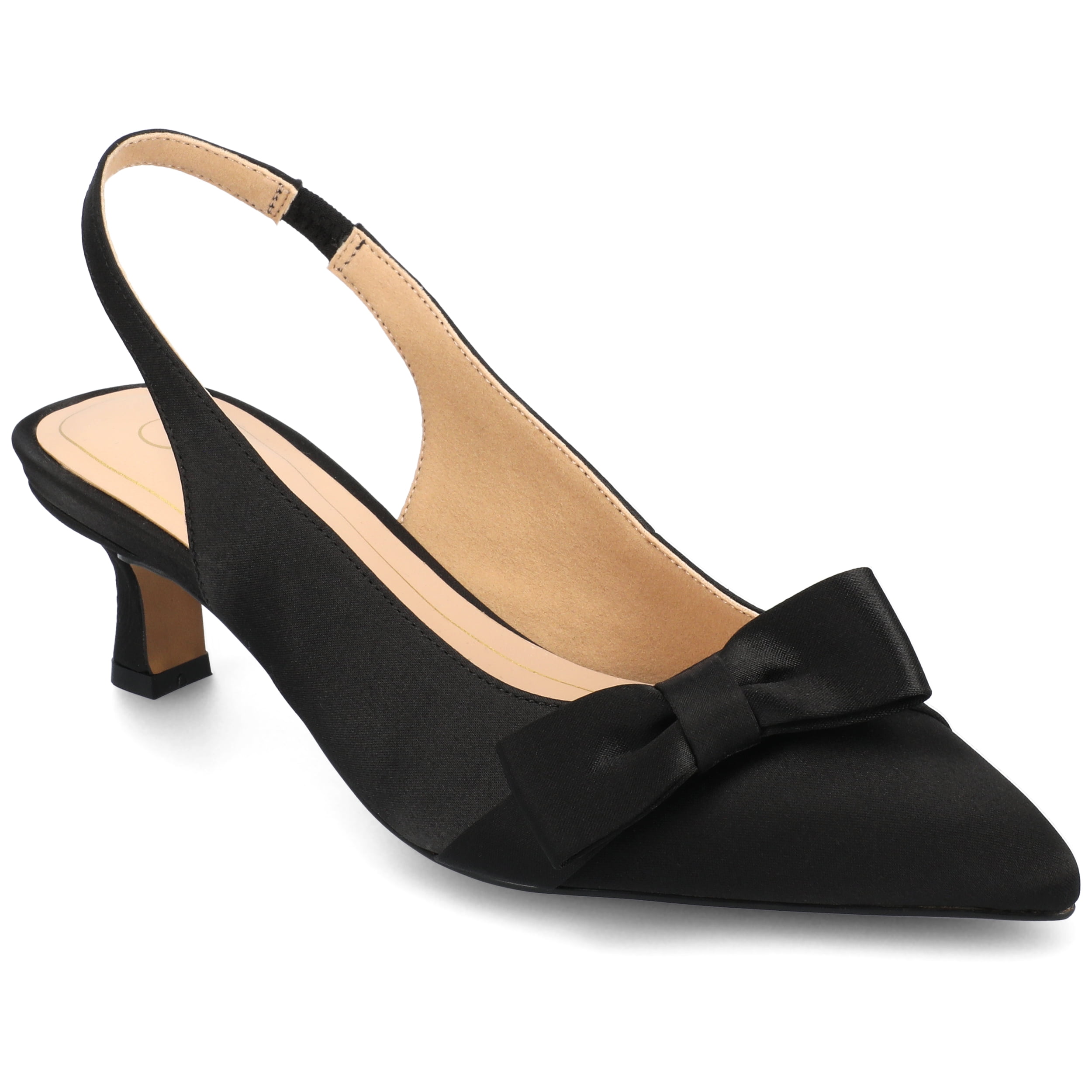 Journee Womens Paloma Sling Back Pointed Toe Kitten Heel Pumps ...