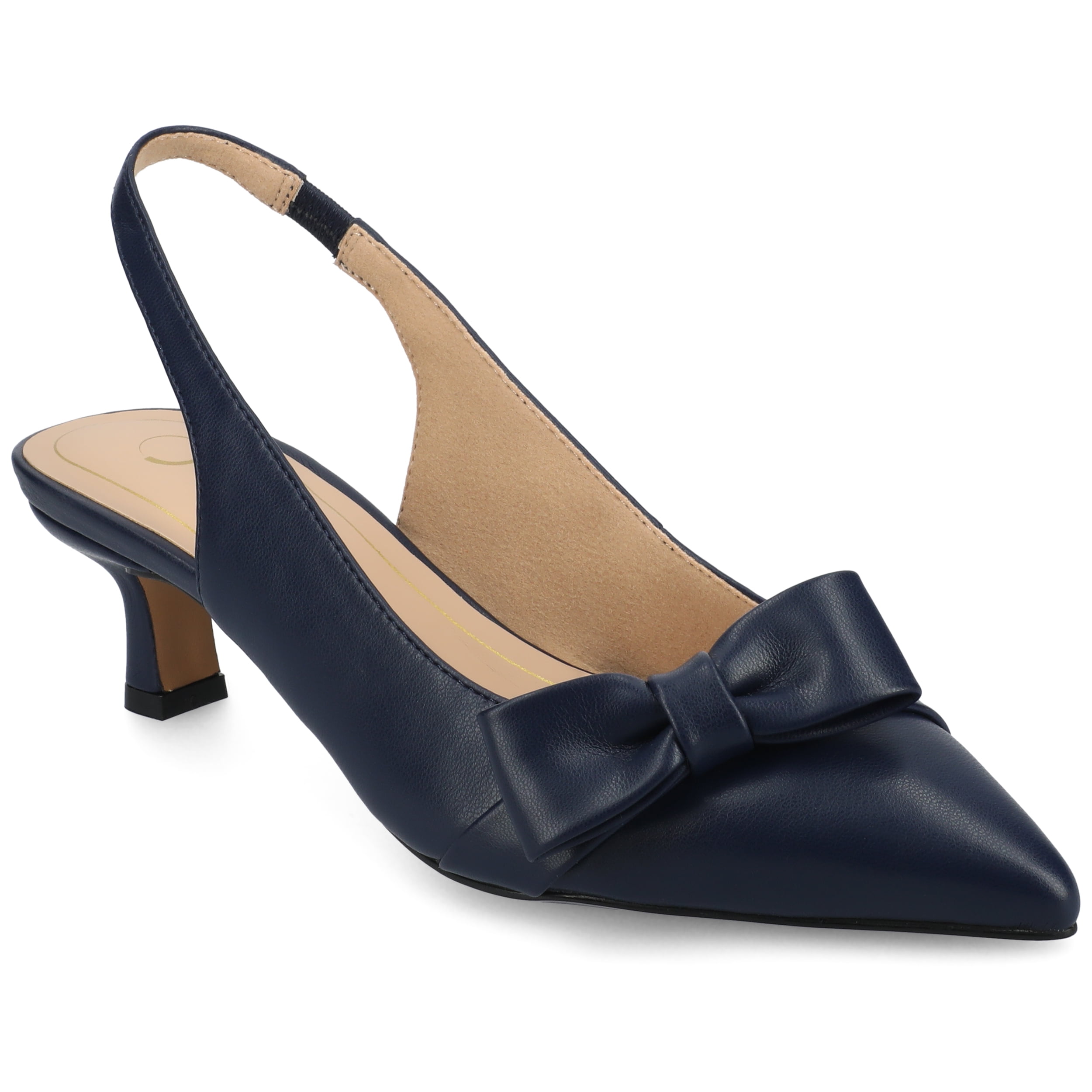 Journee Womens Paloma Sling Back Pointed Toe Kitten Heel Pumps ...