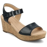 Journee Womens Ranae Ankle Strap Platform Cork Wedge Sandals - Walmart.com