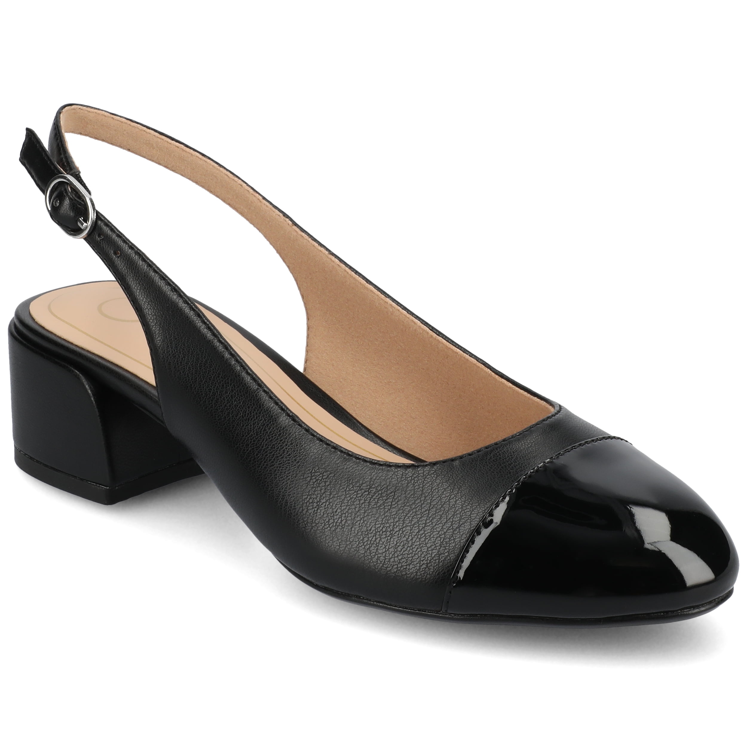 Journee Womens Sammie Sling Back Cap Toe Block Heel Pumps, Widths ...