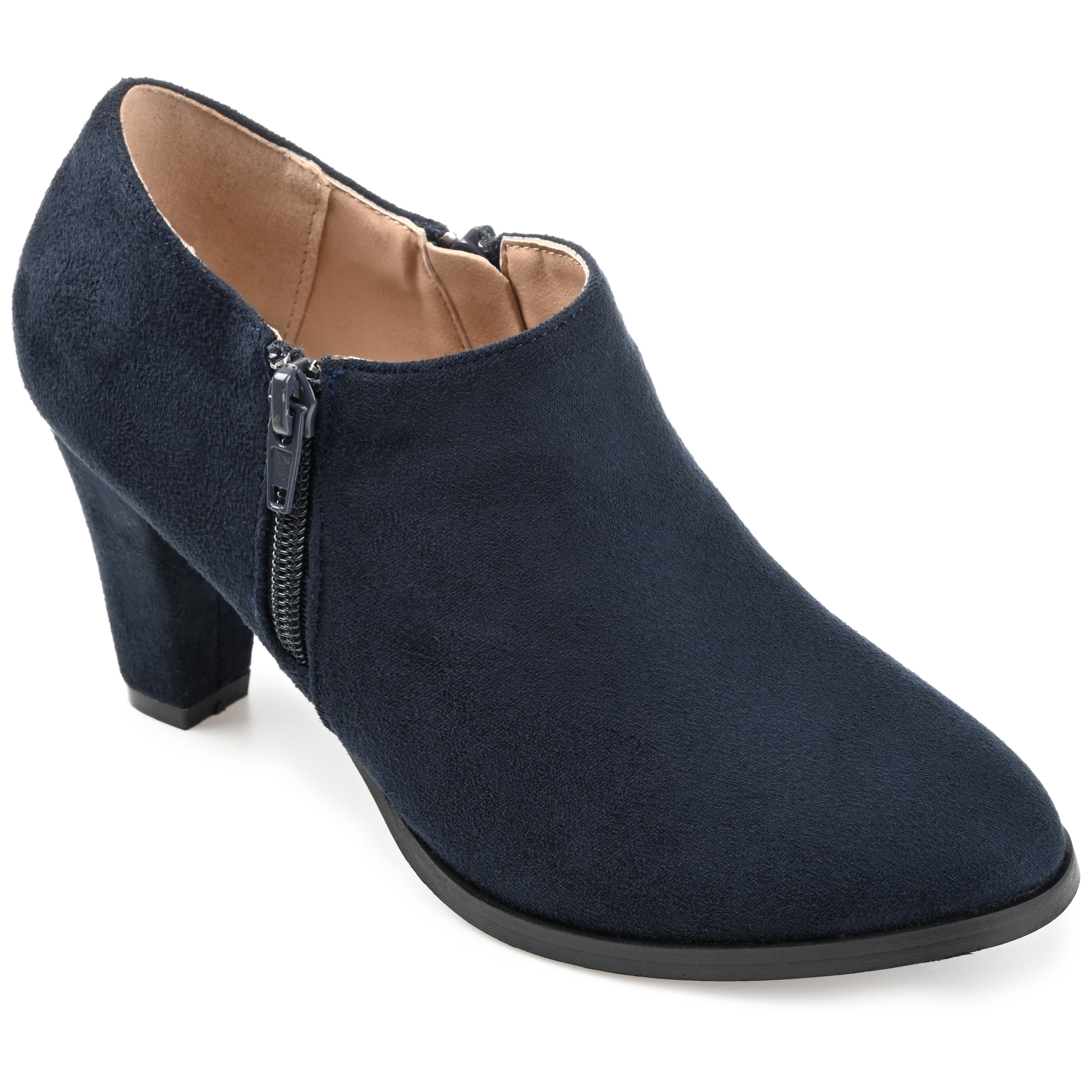 Journee Womens Sanzi Comfort Insole Inside Zip Block Heel Booties ...