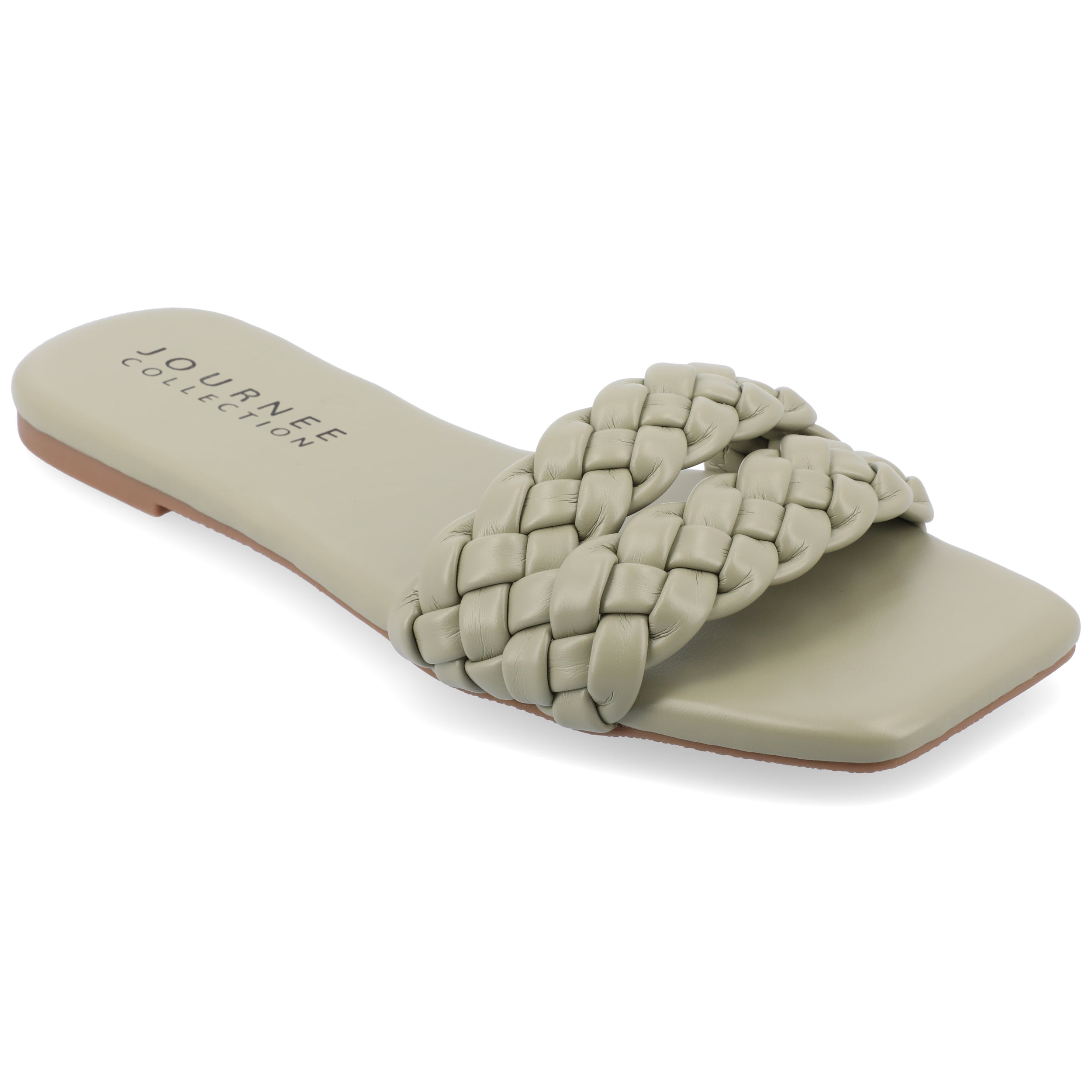 Journee Womens Sawyerr Dual Braided Band Flat Sandals, Widths Available ...