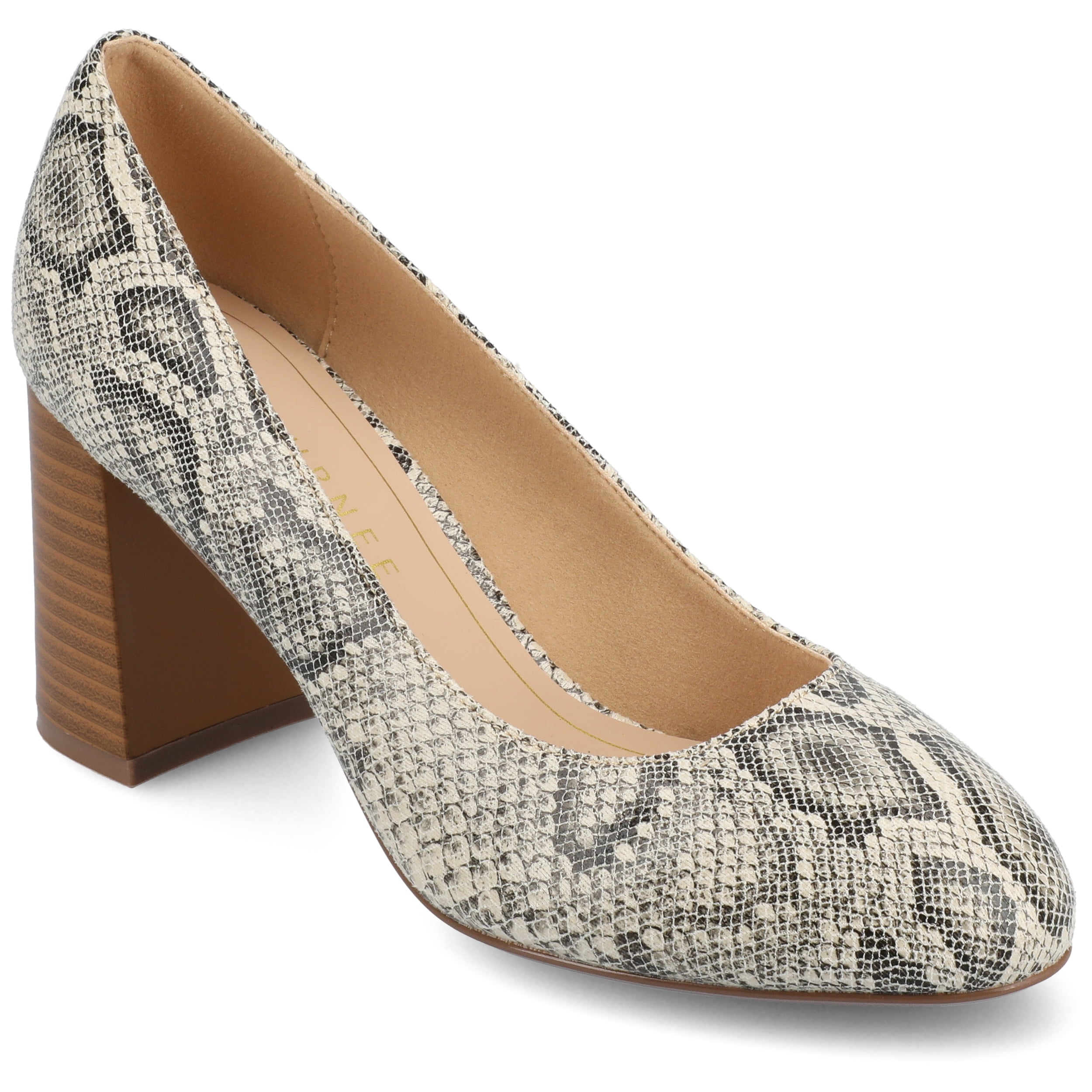 Journee Womens Seraphina Covered Block Heel Round Toe Pumps - Walmart.com