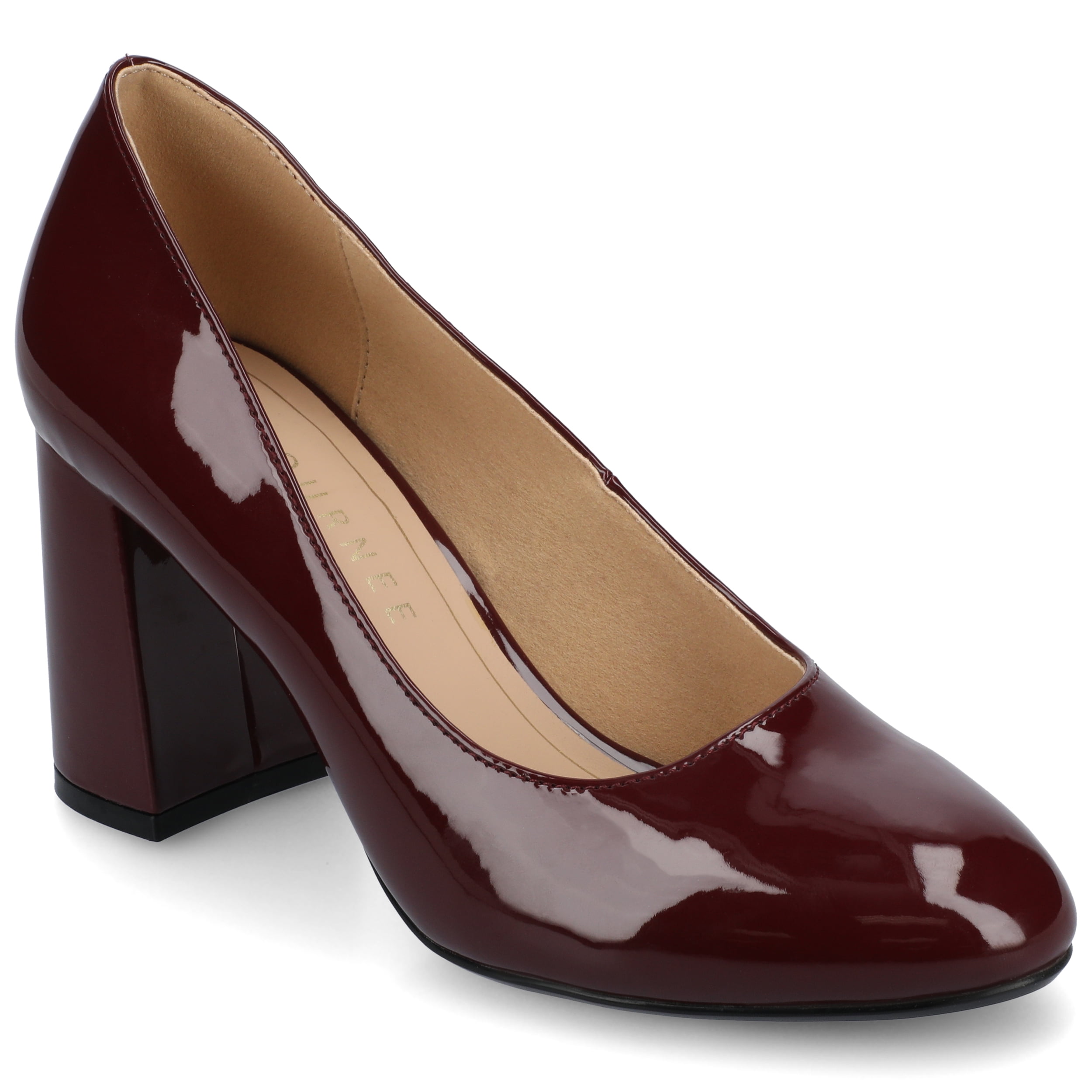 Journee Womens Seraphina Covered Block Heel Round Toe Pumps - Walmart.com
