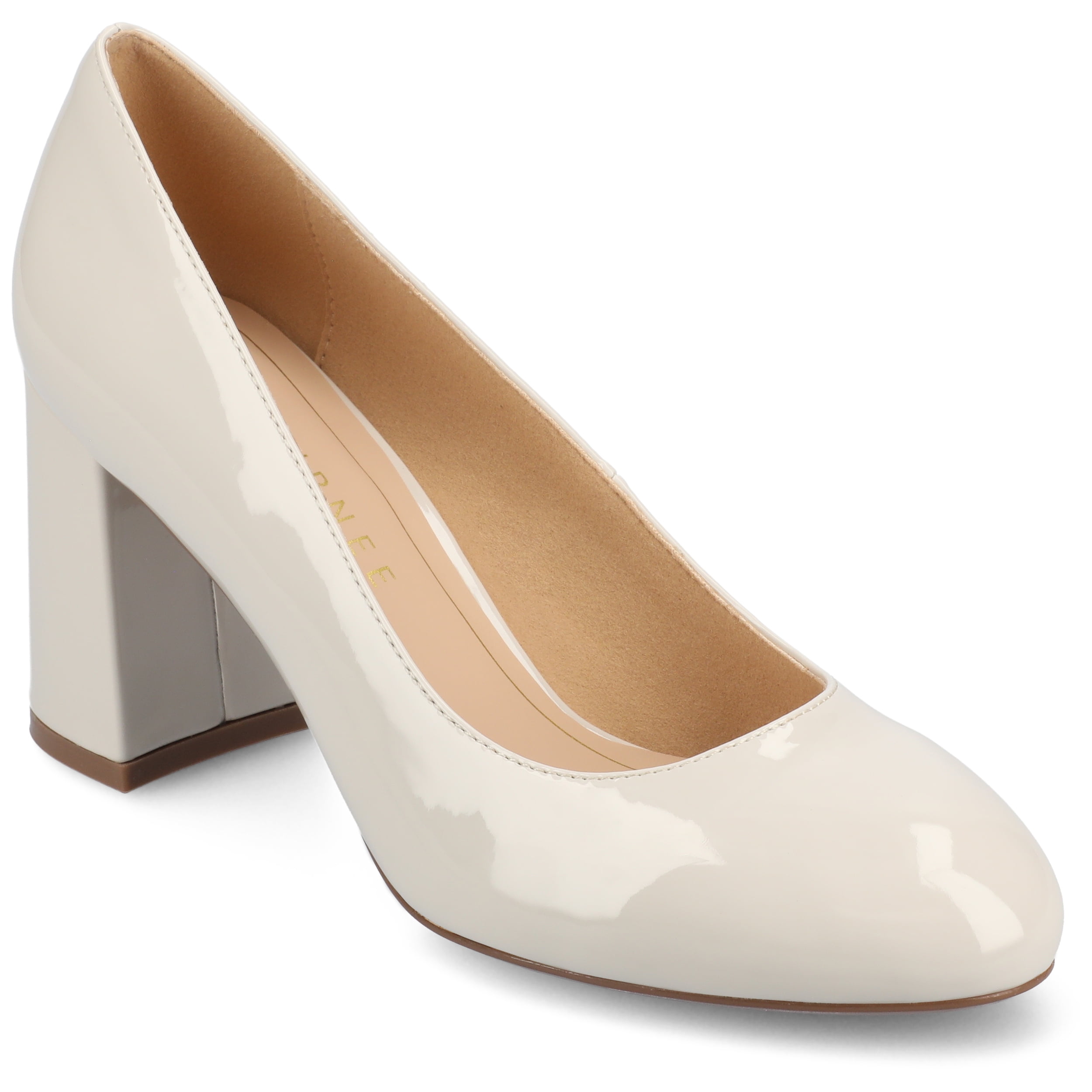 Journee Womens Seraphina Covered Block Heel Round Toe Pumps - Walmart.com