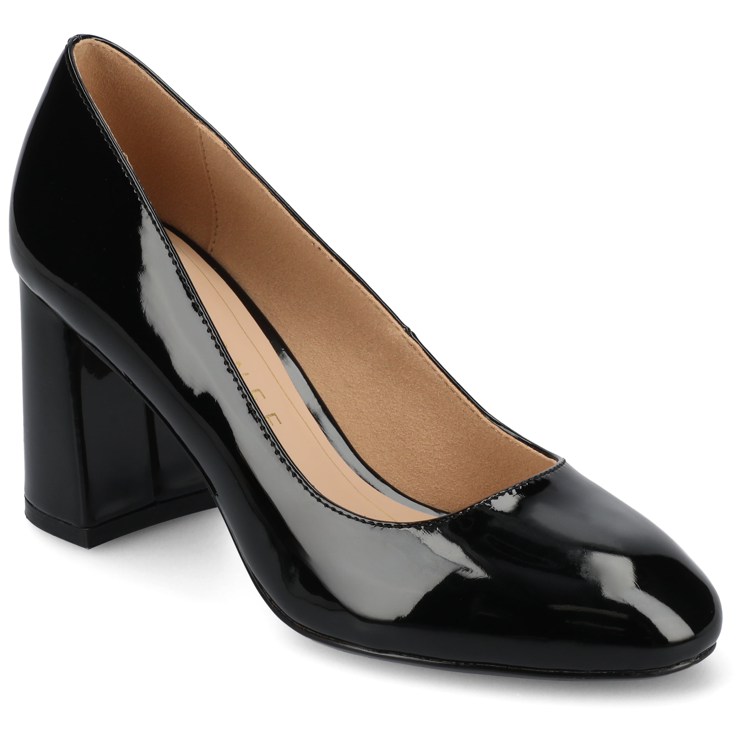 Journee Womens Seraphina Covered Block Heel Round Toe Pumps - Walmart.com