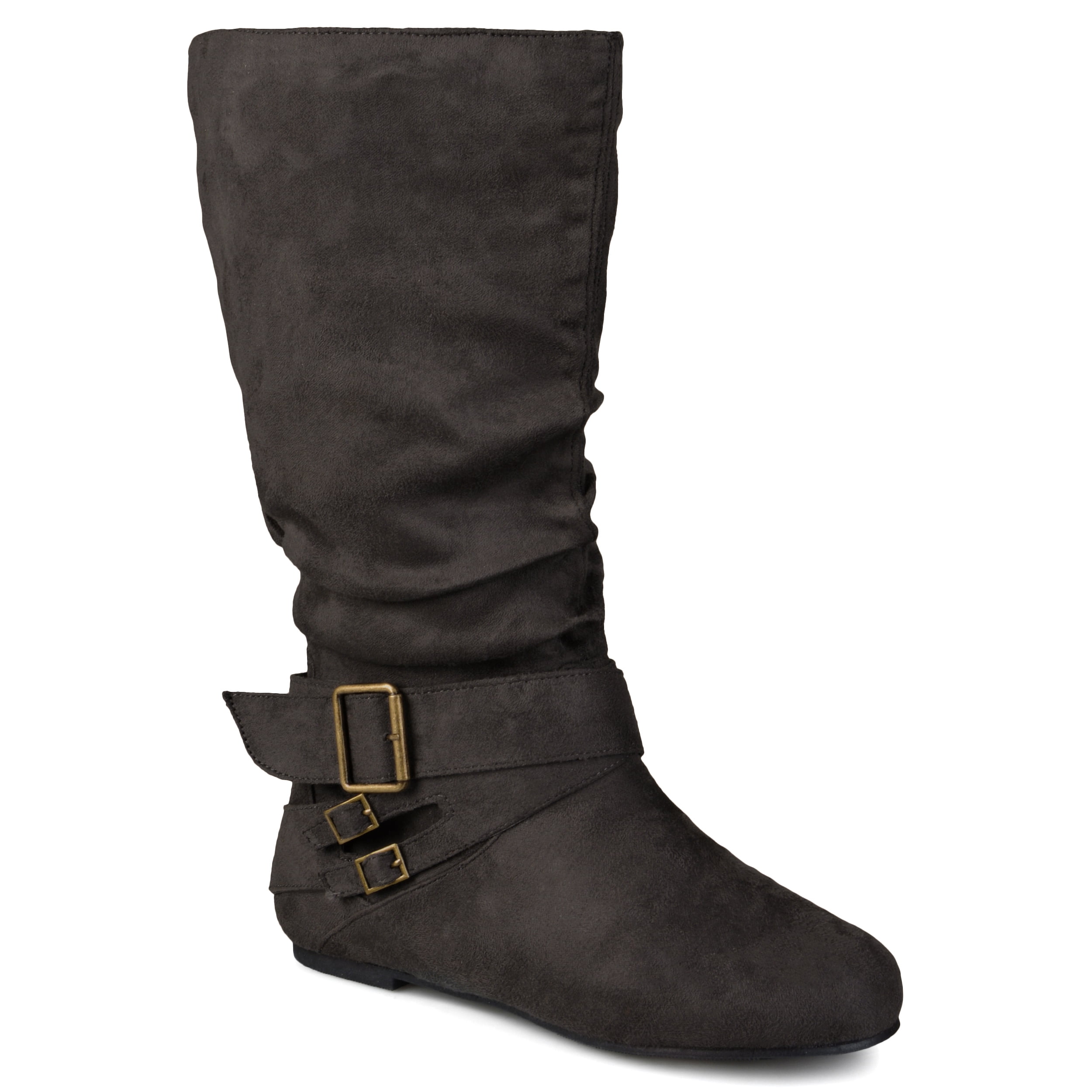 Journee Womens Shelley-6 Wide Calf Round Toe Mid Calf Boots - Walmart.com