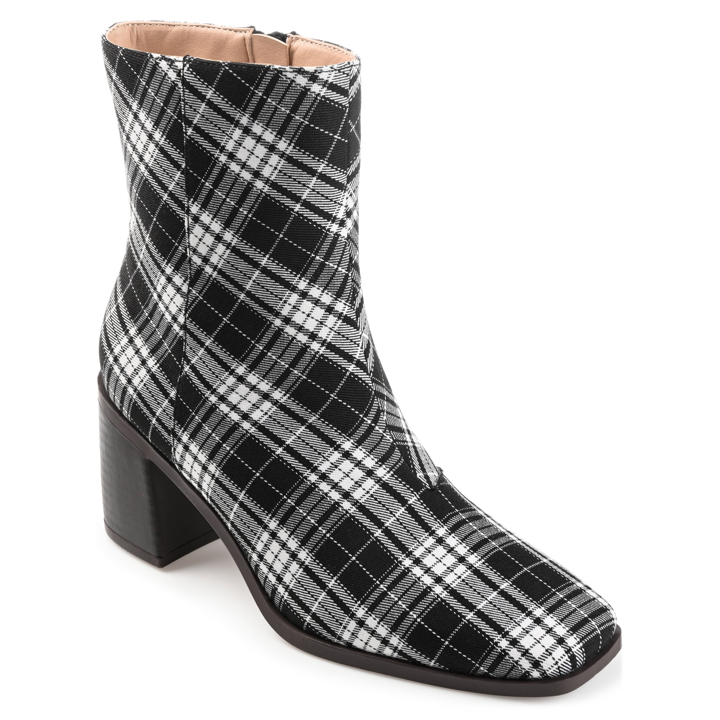 Journee Womens Sloann Inside Zip Stacked Heel Booties - Walmart.com