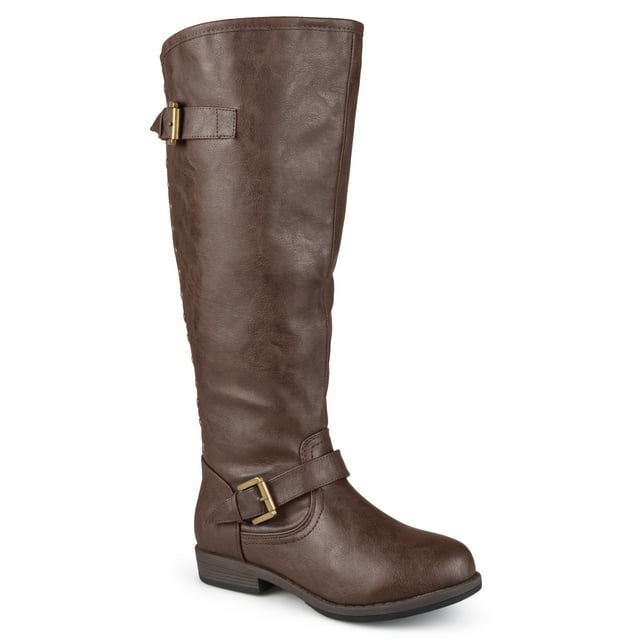 Journee Collection Womens Spokane Wide Calf Stacked Heel Riding Boots ...