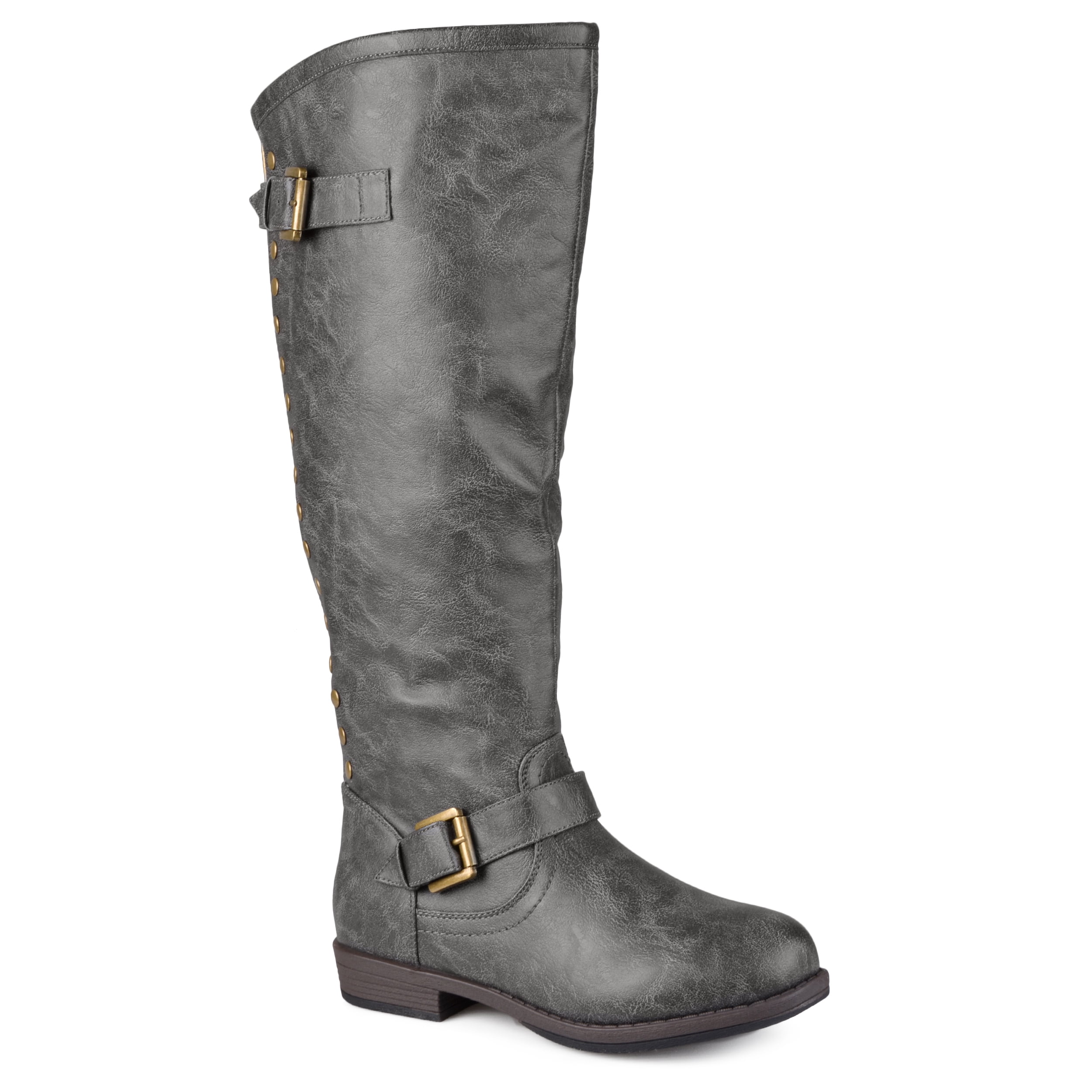 Journee Collection Womens Spokane Wide Calf Stacked Heel Riding Boots ...