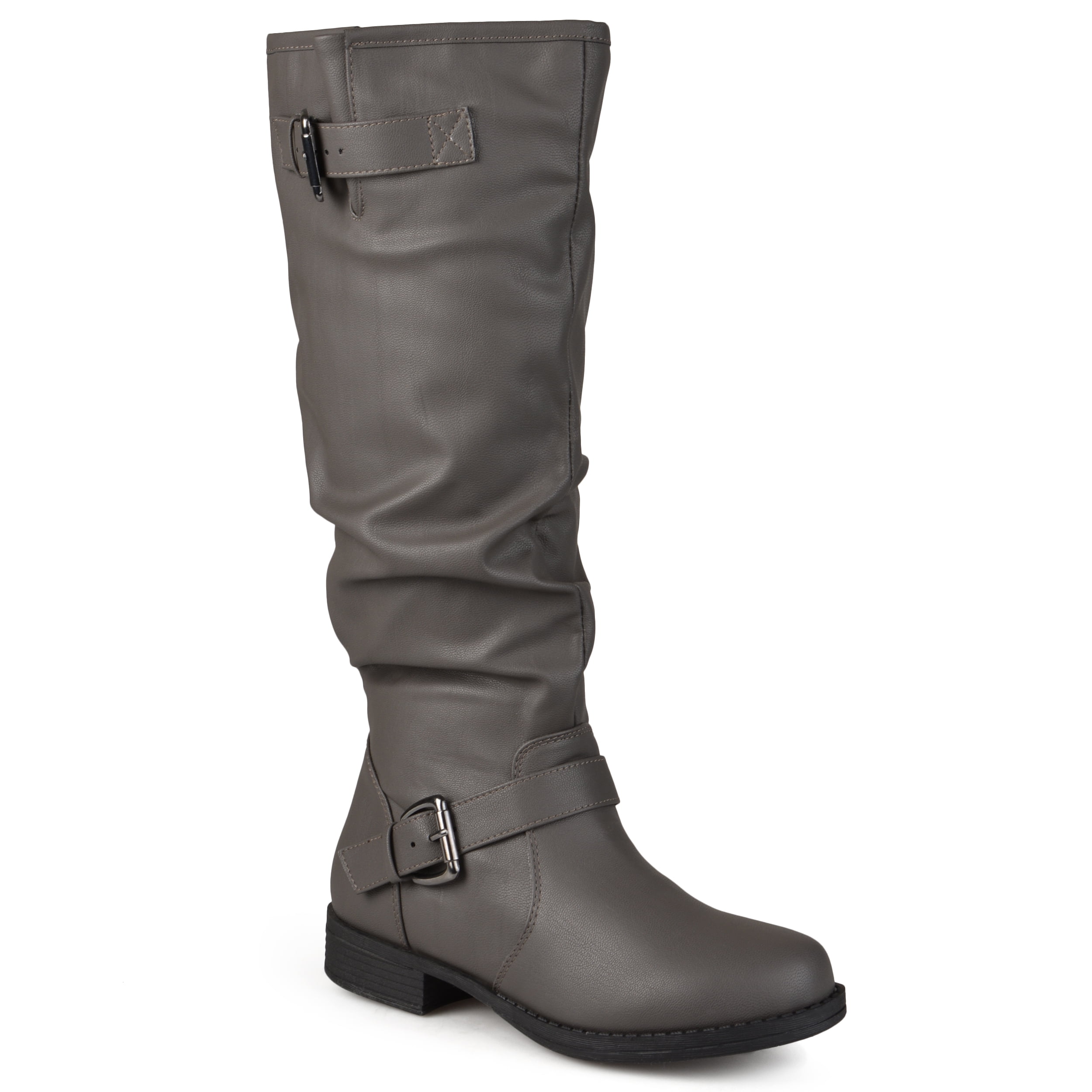 Journee Womens Stormy Wide Calf Stacked Heel Riding Boots - Walmart.com