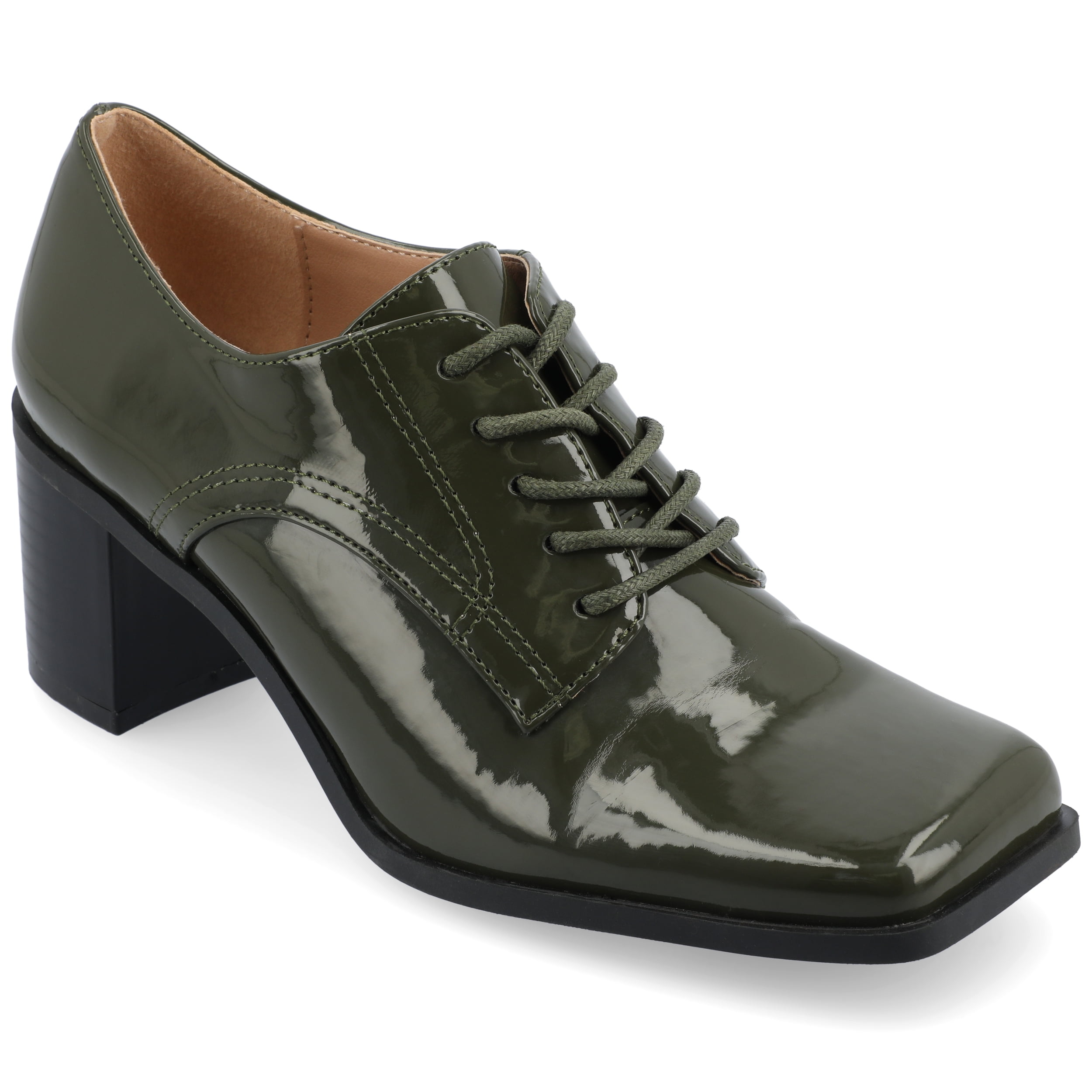Journee Womens Sylvan Lace Up Square Toe Pumps - Walmart.com