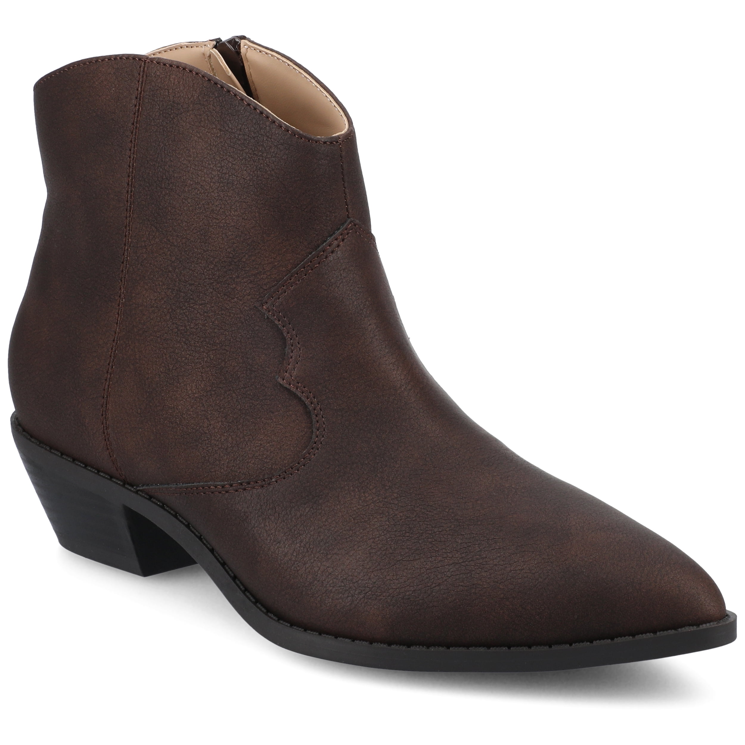 Journee Womens Taliah Western Low Cut Pointed Toe Cuban Heel Comfort ...