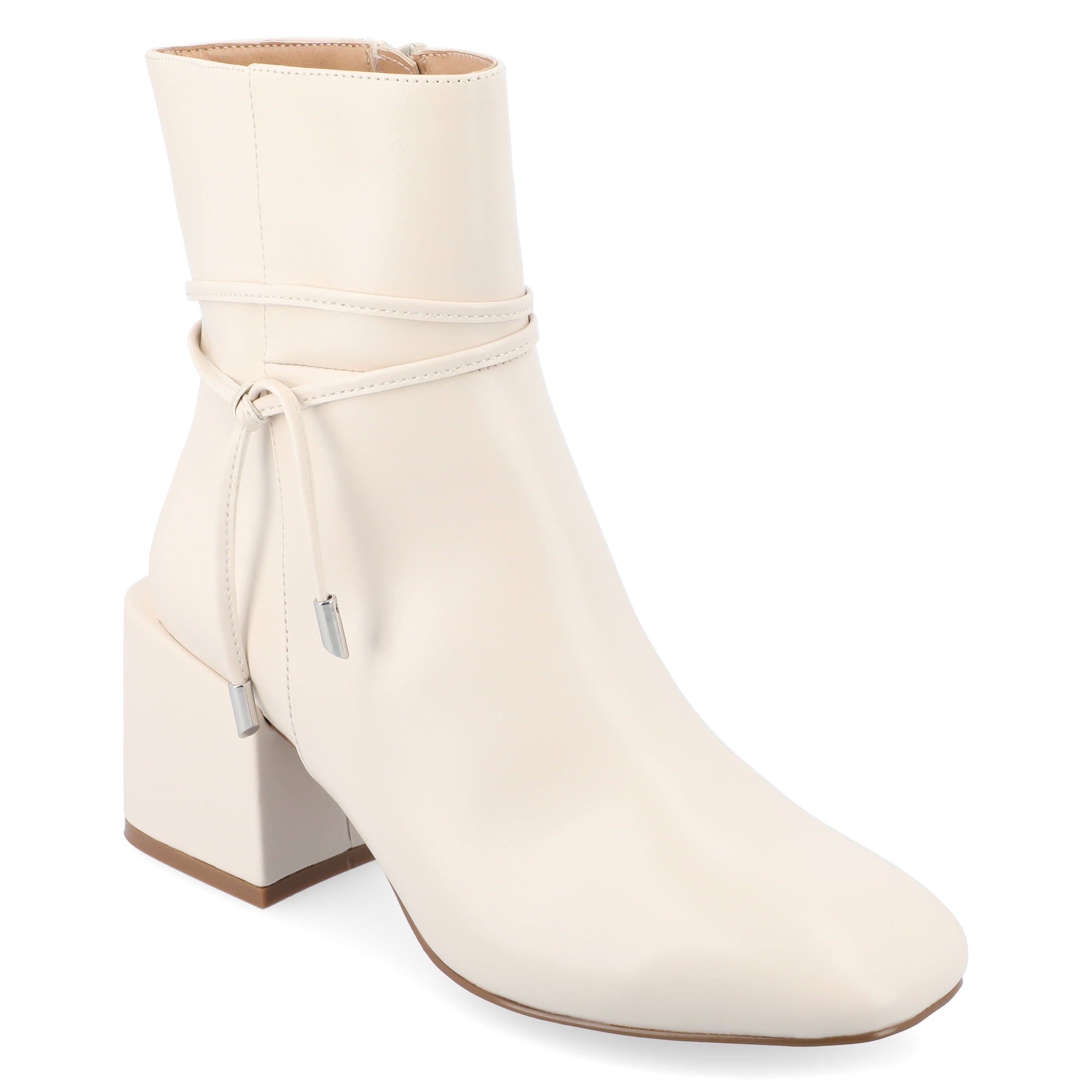 Journee Womens Beverley Covered Block Heel Square Toe Booties, Widths ...
