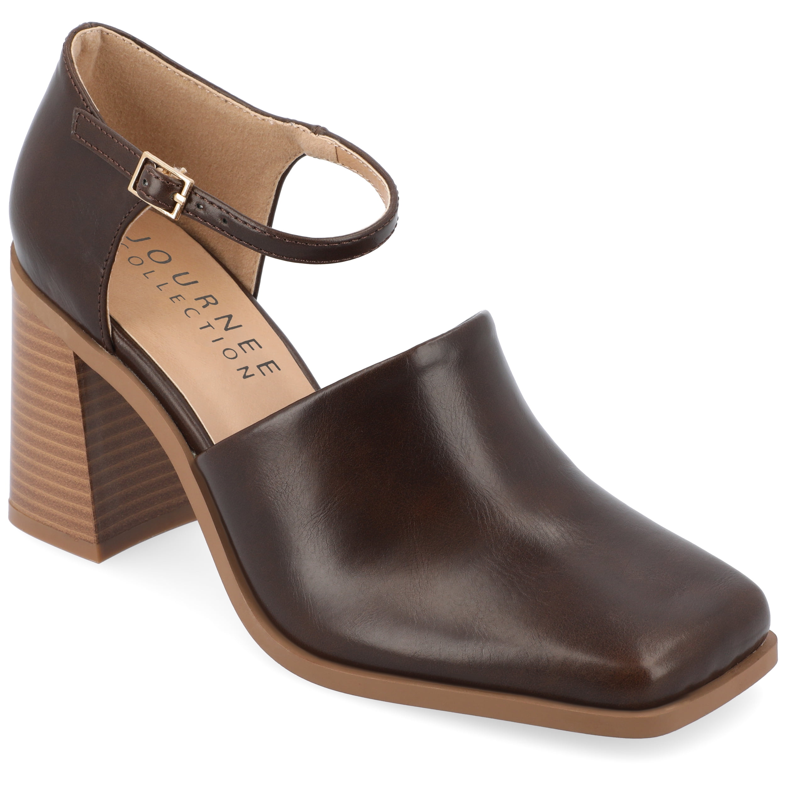 Journee Womens Tru Comfort Foam Bobby Stacked Heel Square Toe Pumps ...