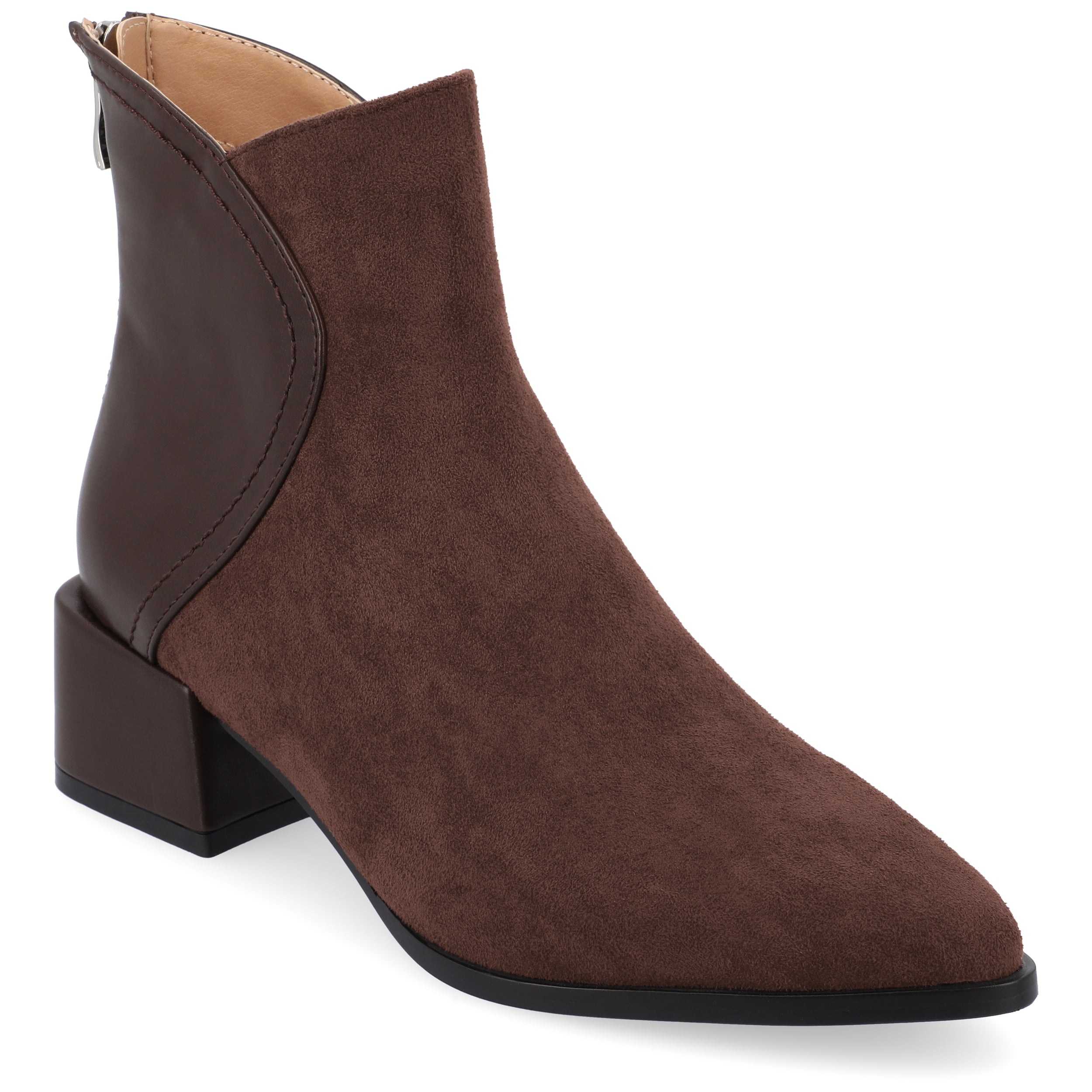 Journee Womens Consuello Two Tone Pointed Toe Booties, Widths Available ...
