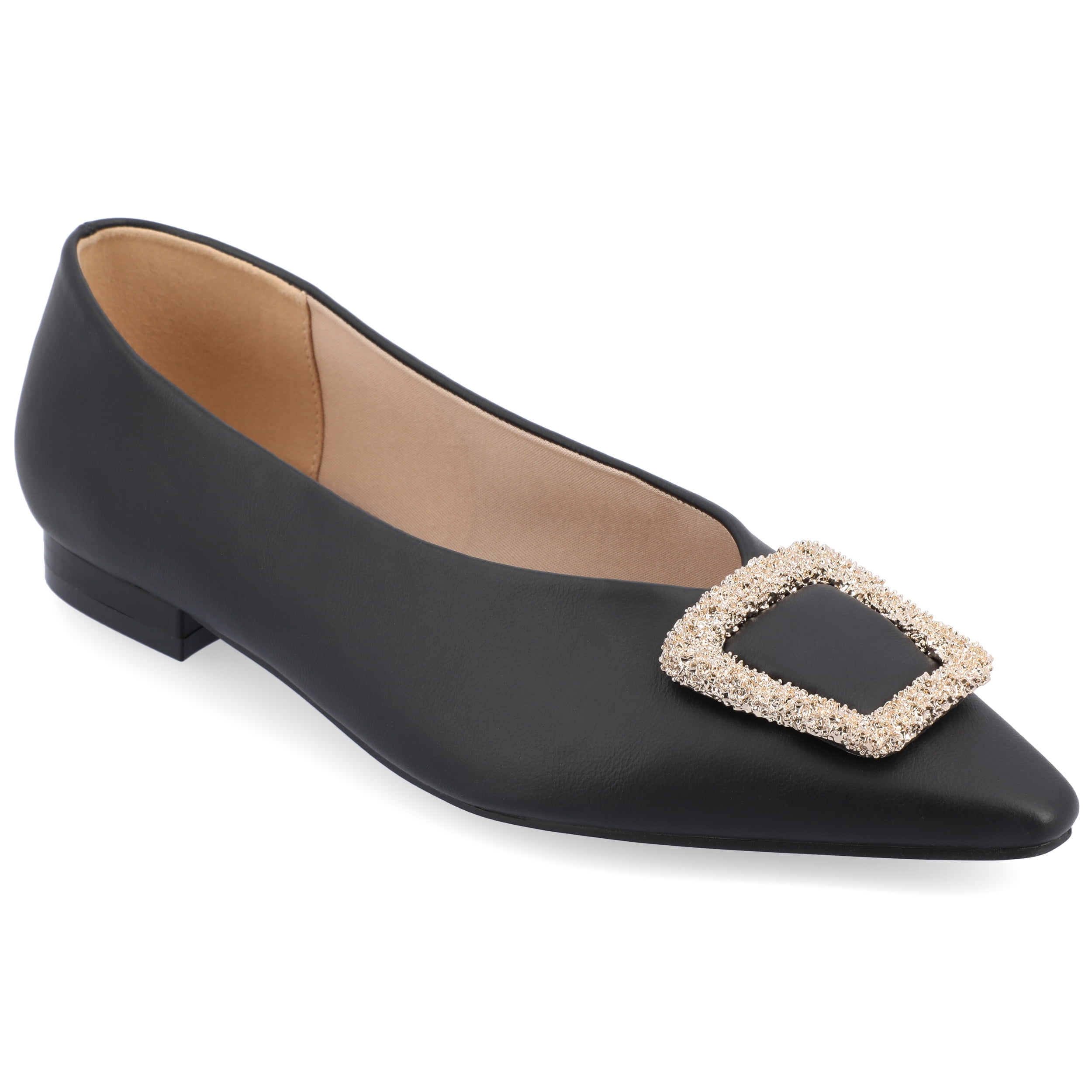 Journee Womens Elowen Slip On Slim Squared Off Pointed Toe Flats ...