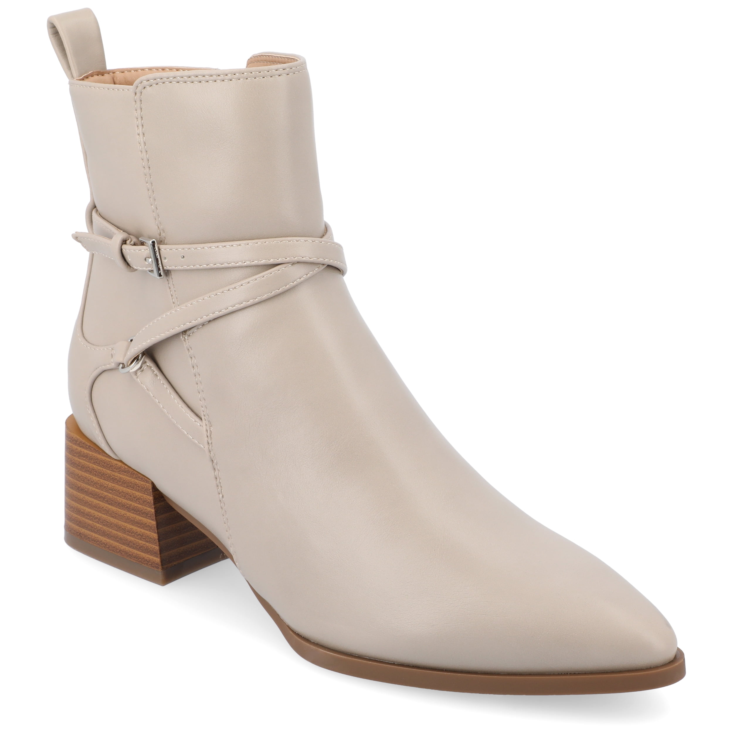 Journee Womens Estelle Stacked Heel Pointed Toe Booties, Widths ...