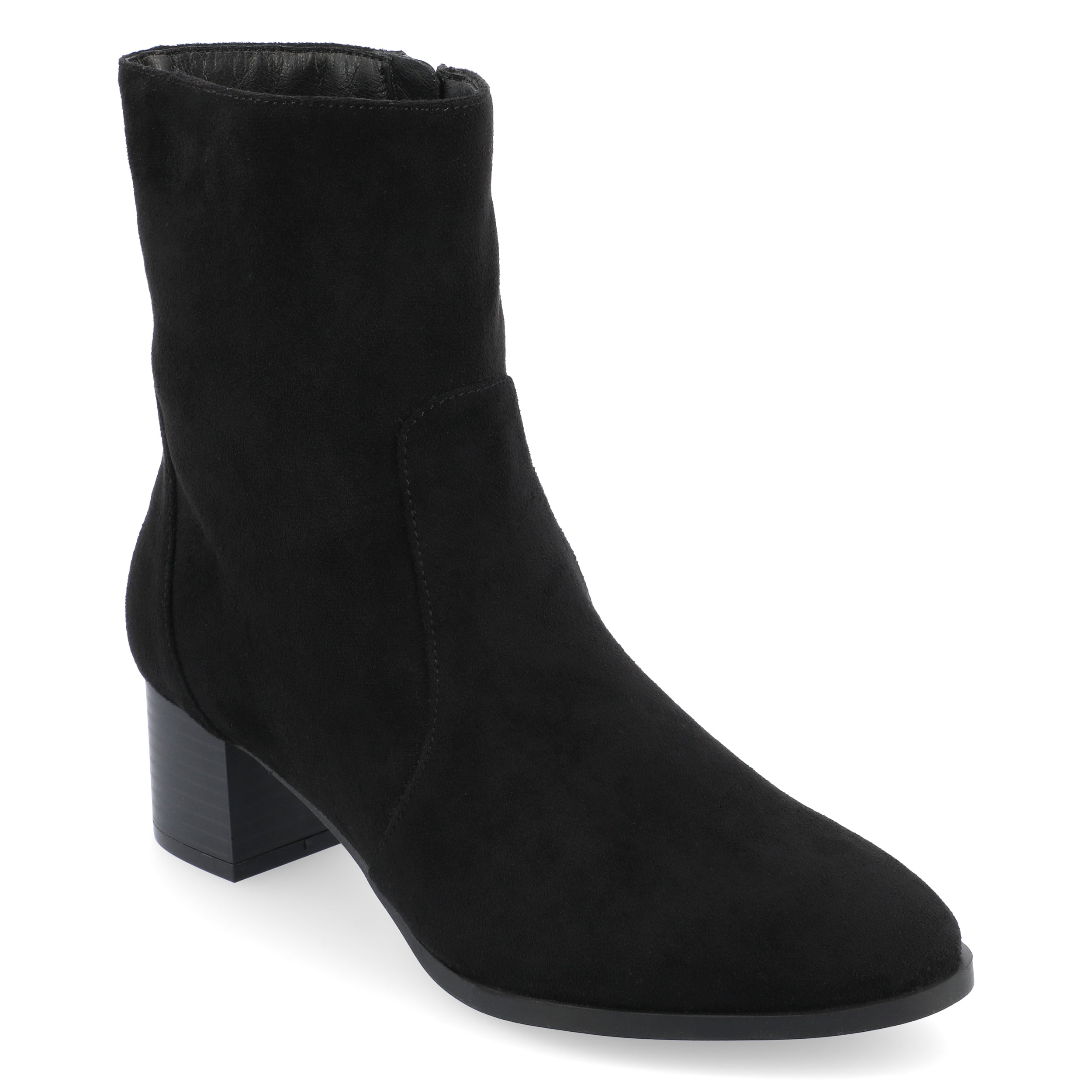 Journee Womens Hayven Stacked Block Heel Almond Toe Booties - Walmart.com