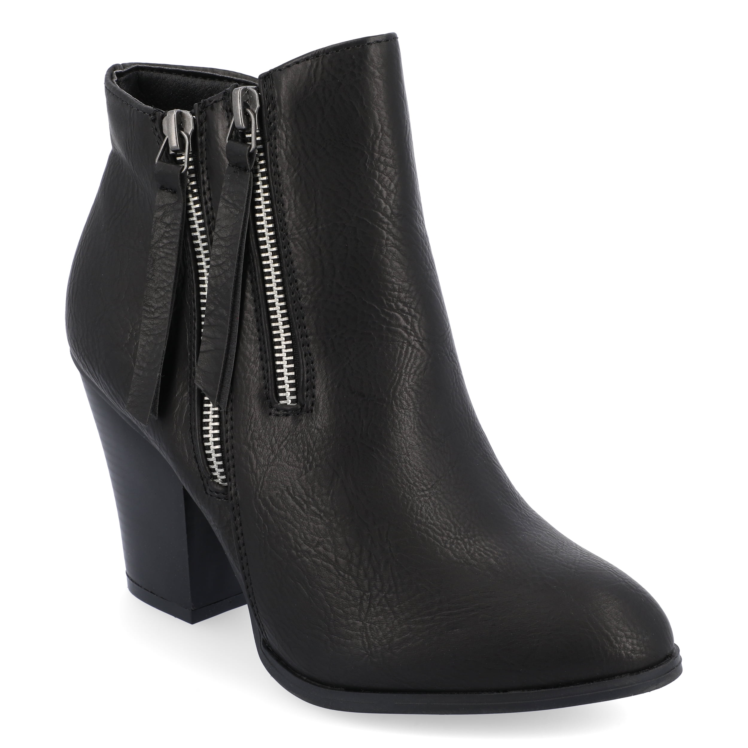 Journee Womens Vally Inside Zip Stacked Heel Booties, Widths Available ...